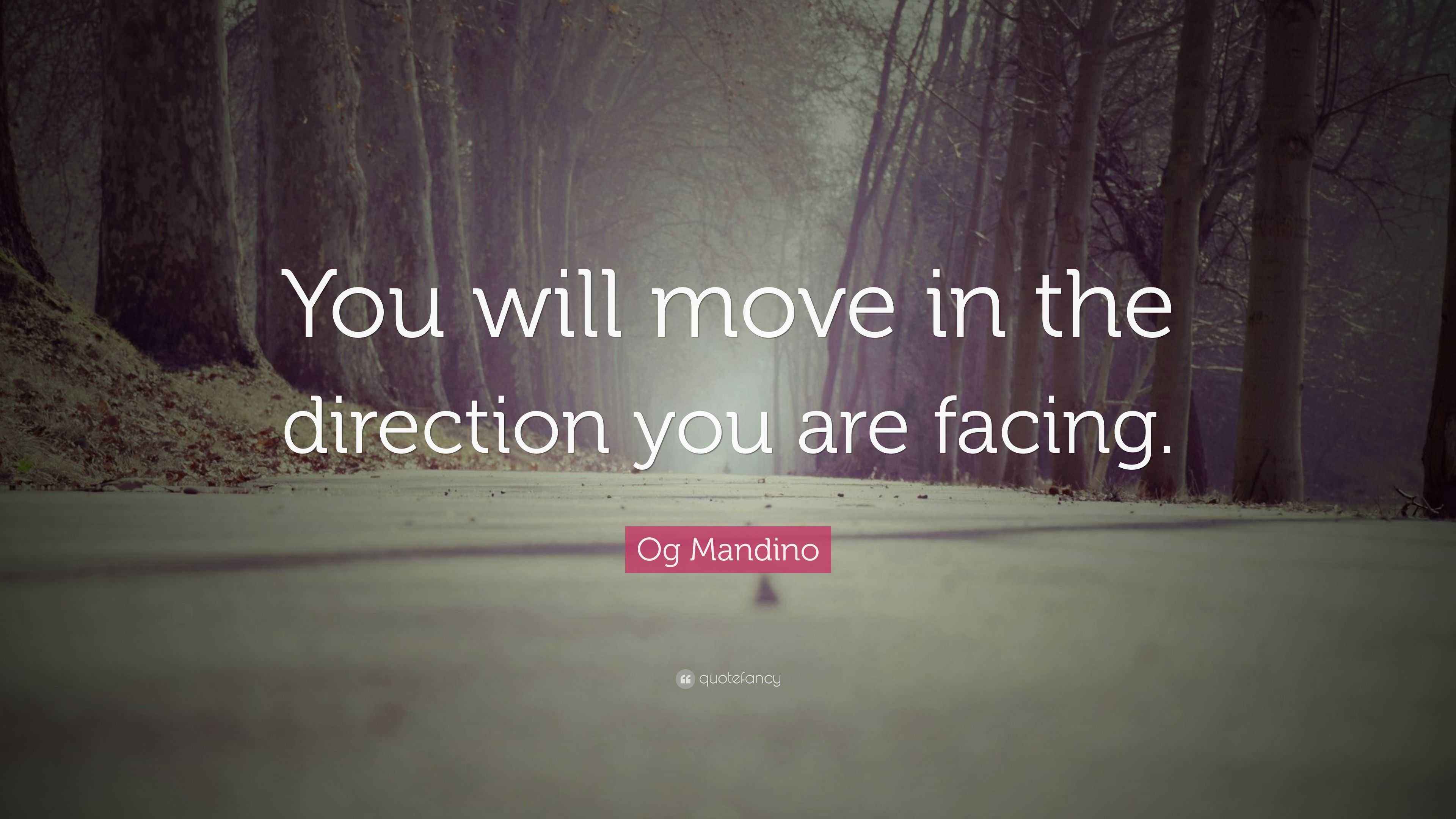 Og Mandino Quote: “You will move in the direction you are facing.”