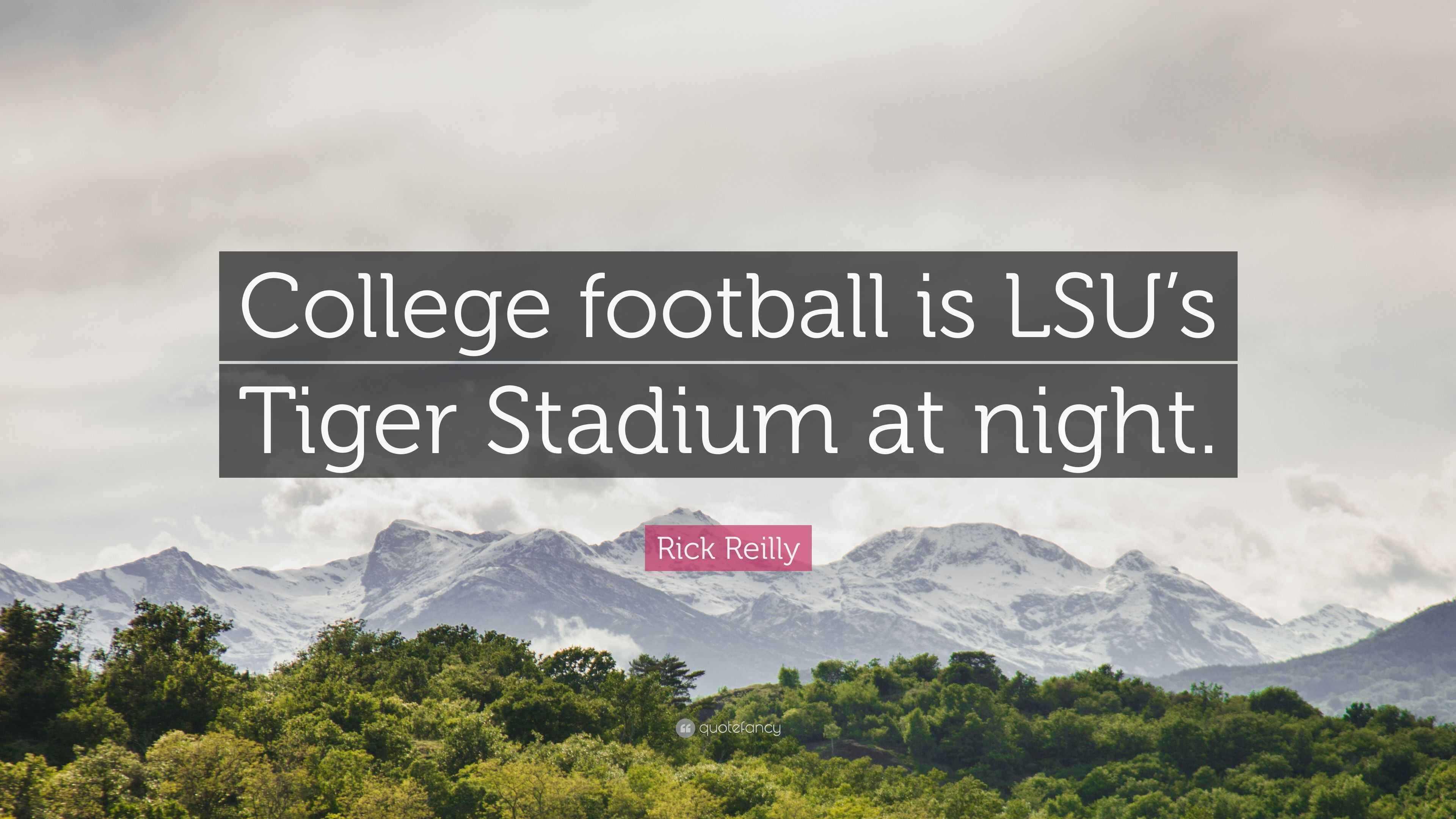 Rick Reilly Quote: “College football is LSU’s Tiger Stadium at night.”