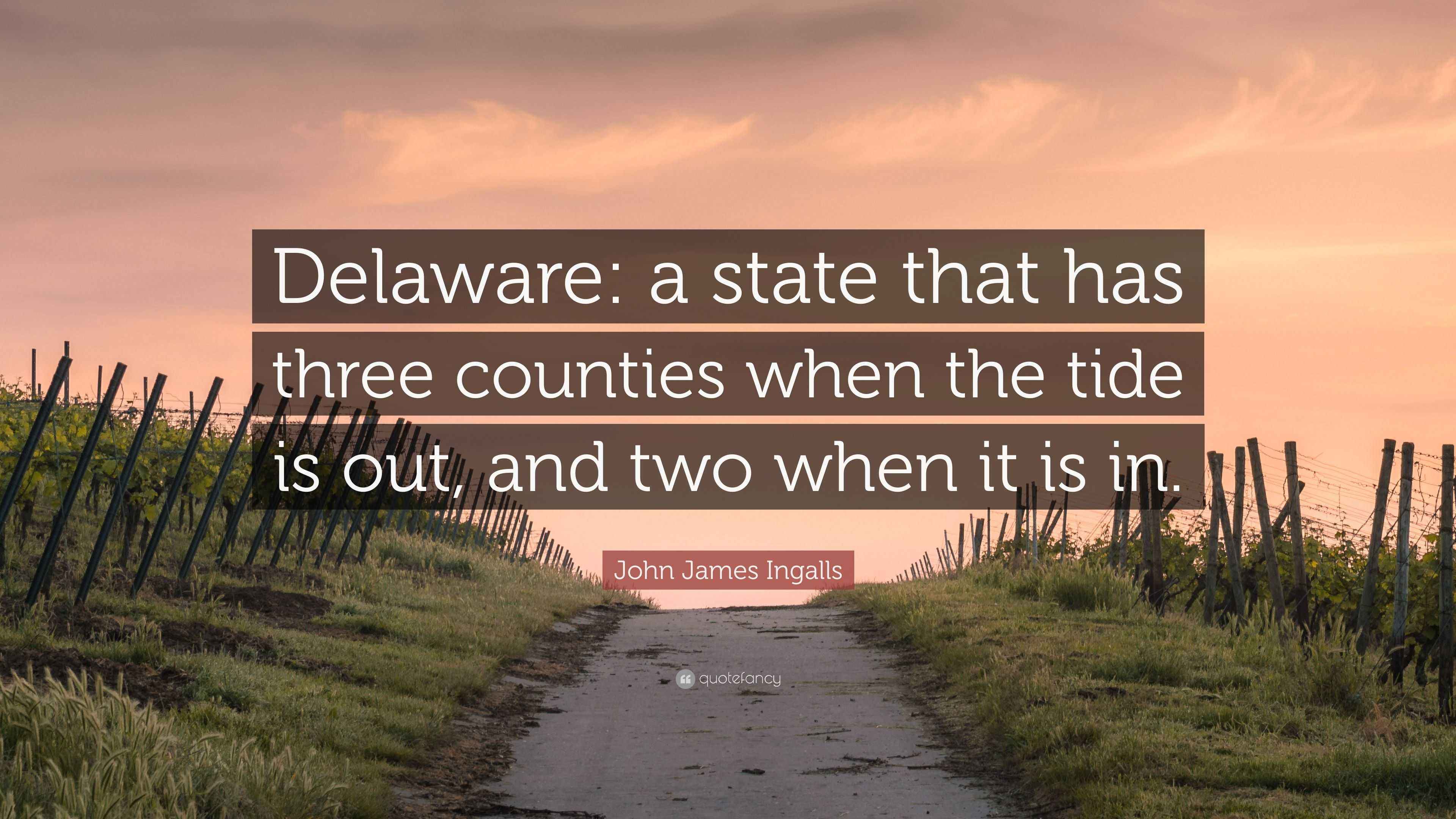 John James Ingalls Quote: “Delaware: a state that has three counties ...