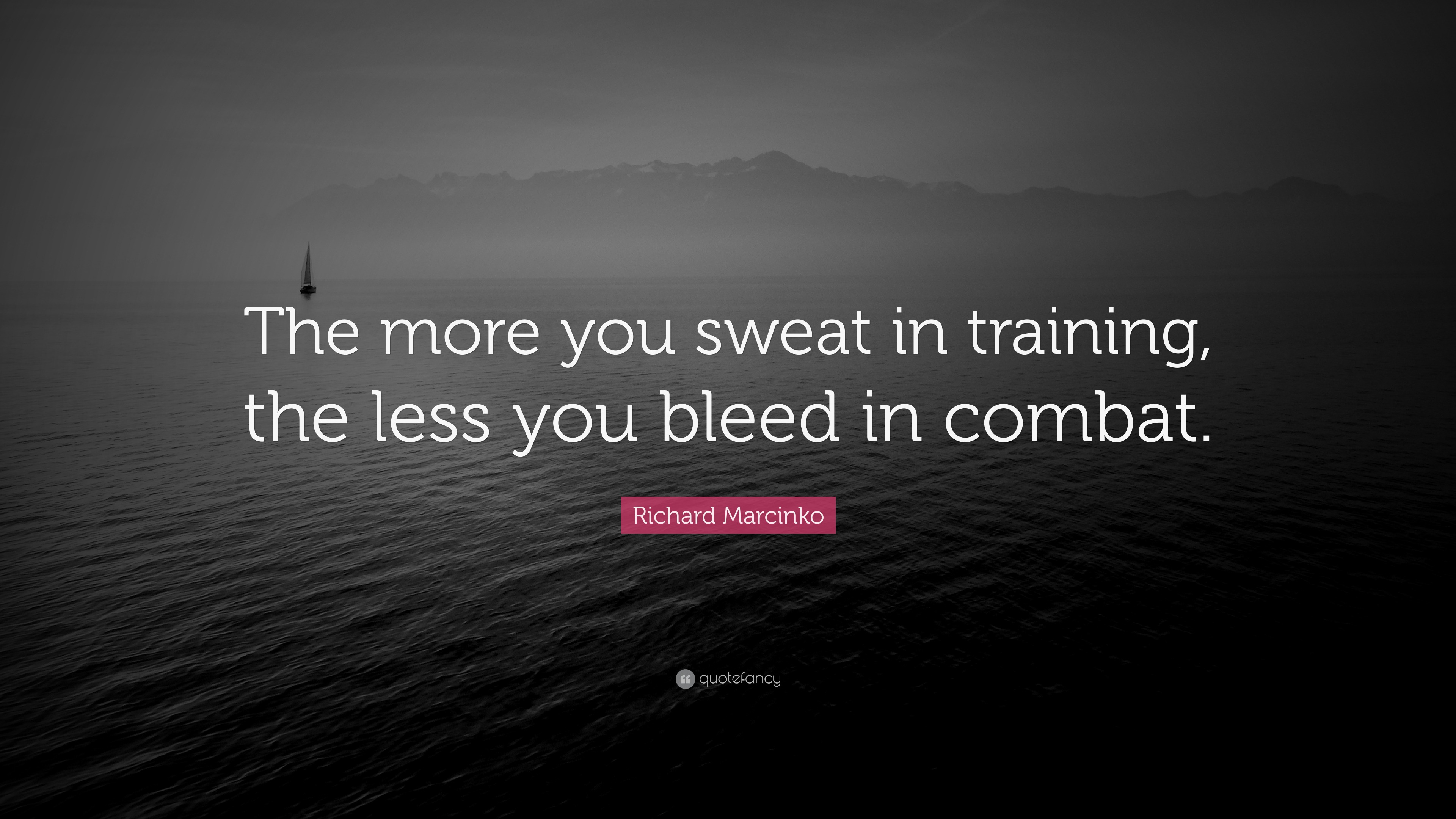 Richard Marcinko Quote: “The more you sweat in training, the less you ...
