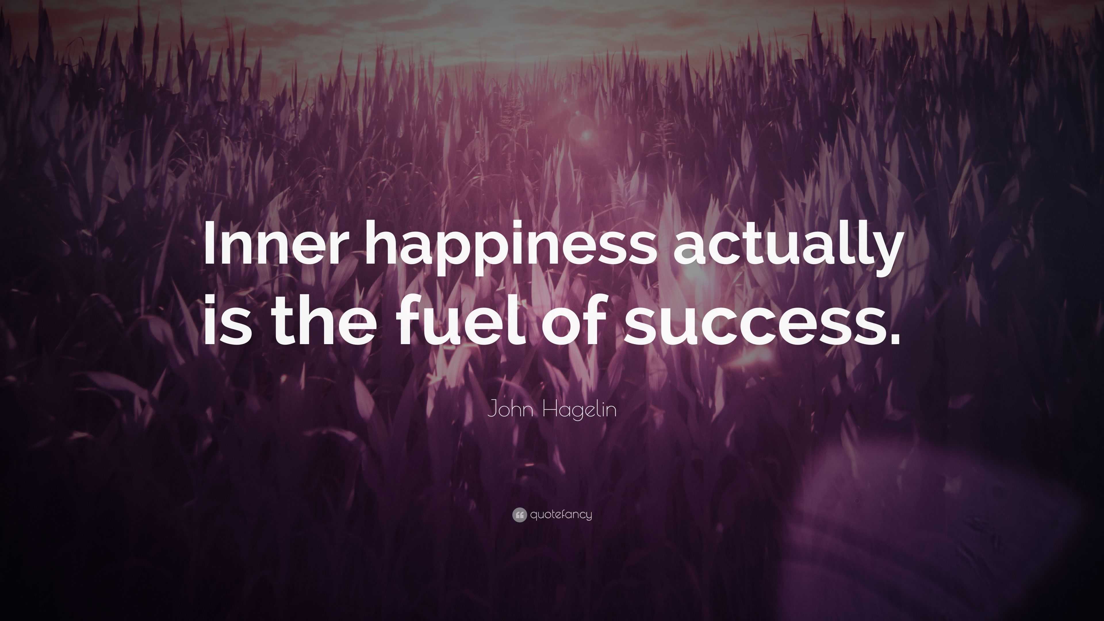John Hagelin Quote: “Inner happiness actually is the fuel of success.”
