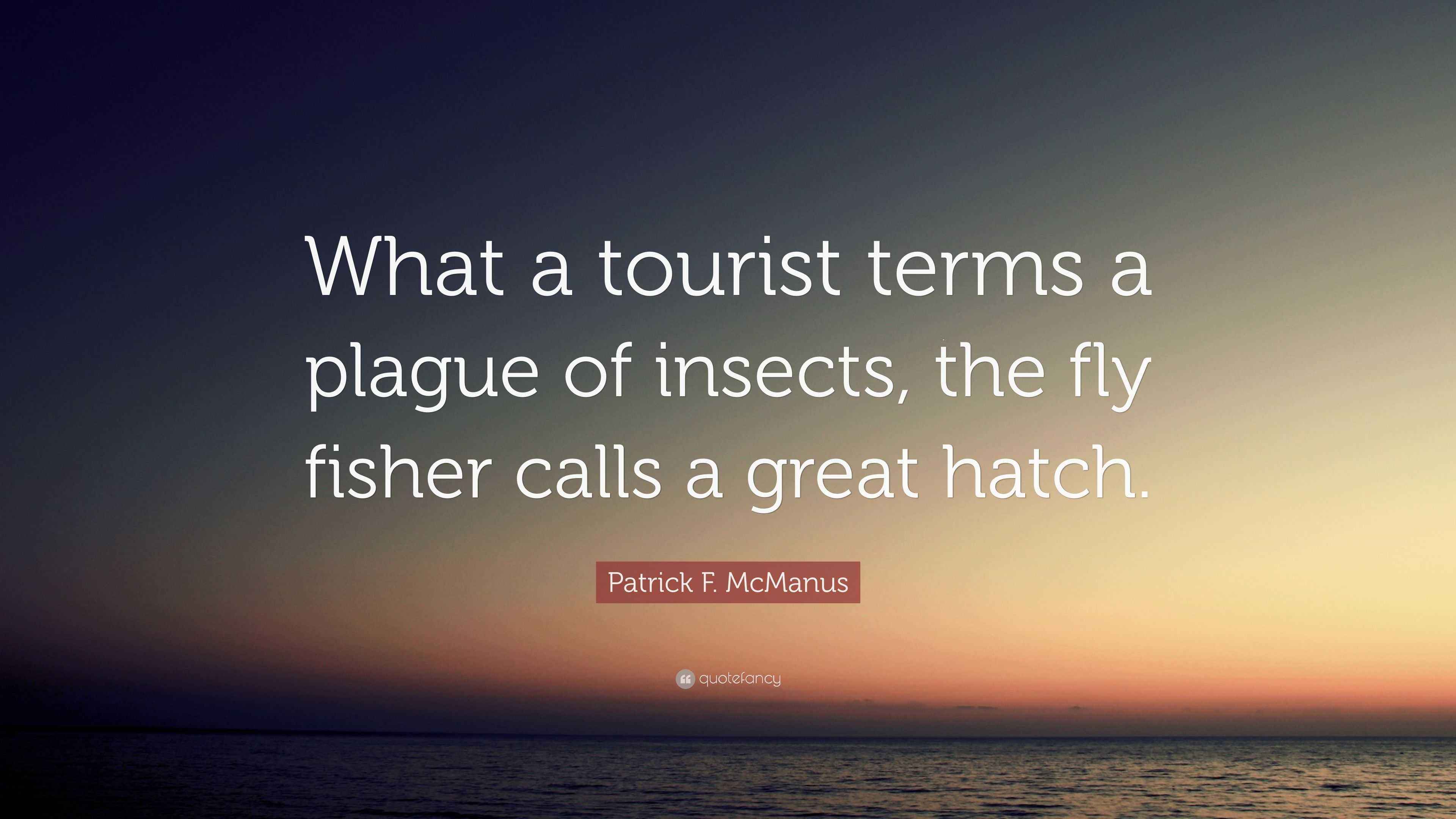 Patrick F. McManus Quote: “What a tourist terms a plague of insects ...