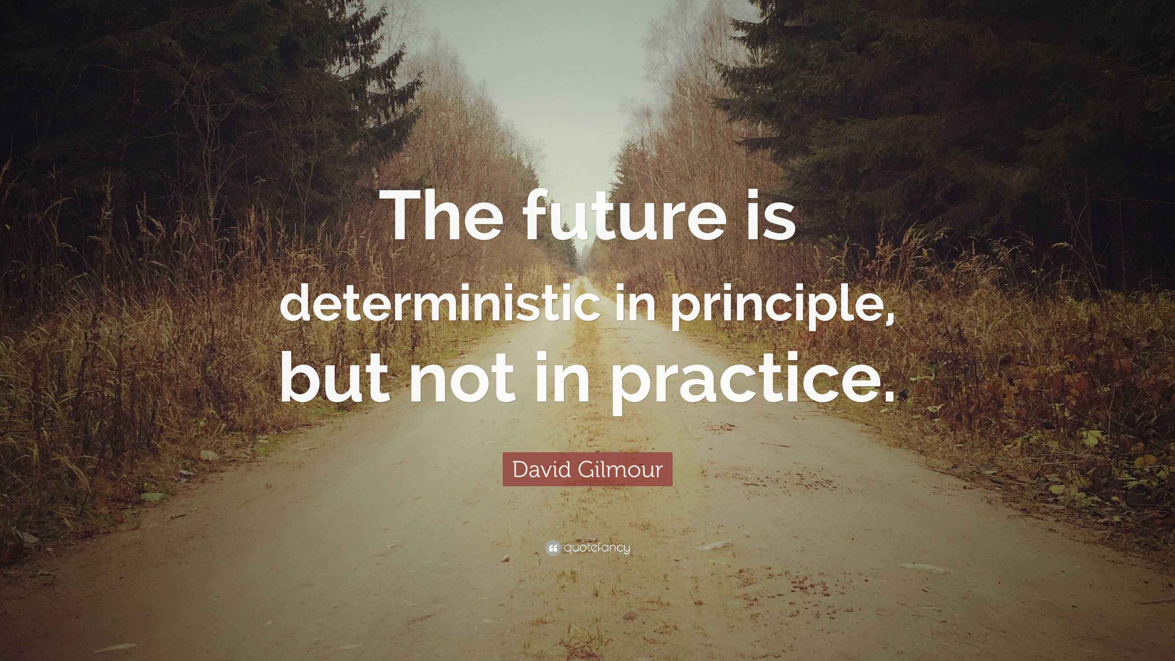 David Gilmour Quote: “The future is deterministic in principle, but not ...