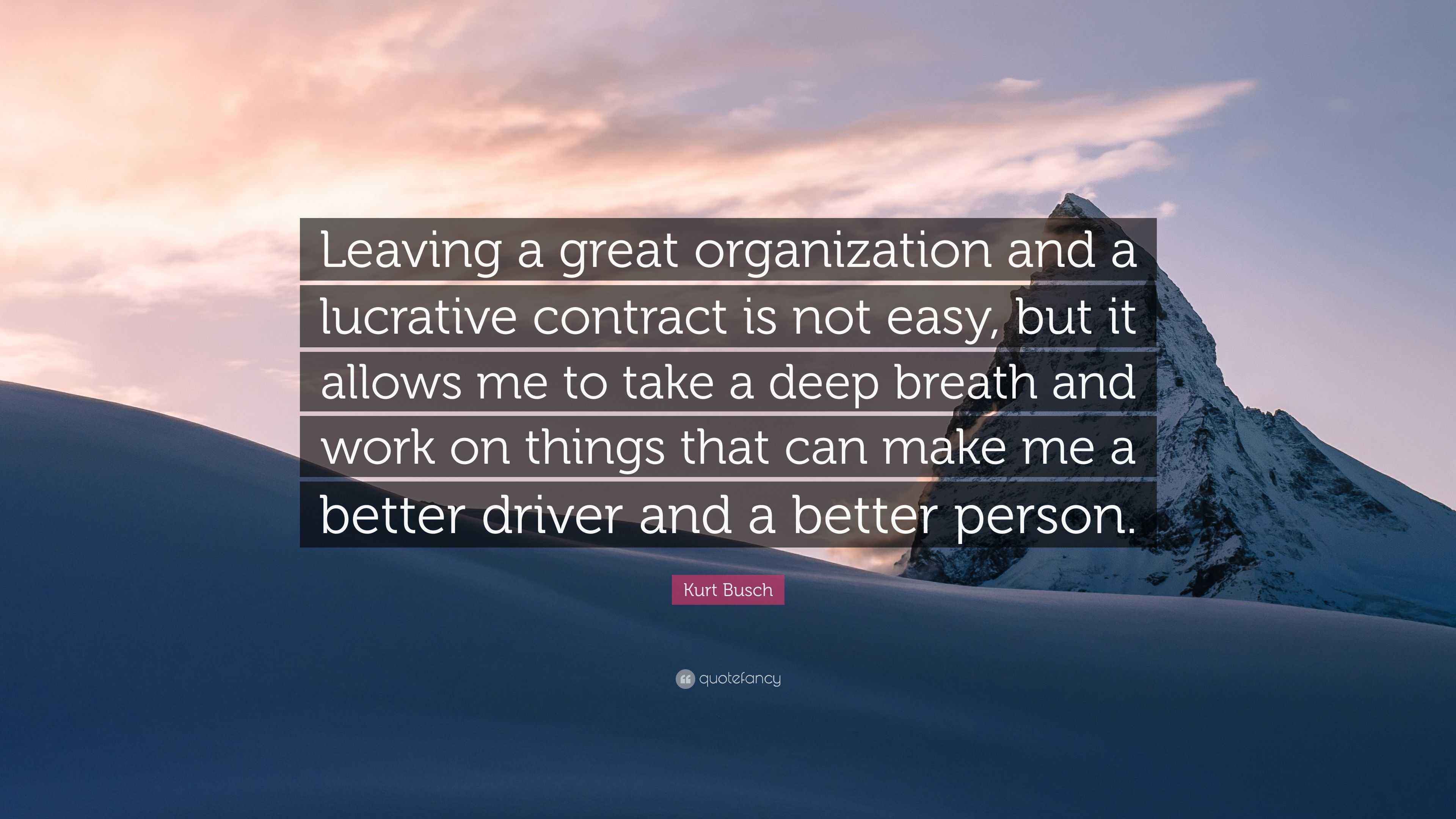 Kurt Busch Quote: “Leaving a great organization and a lucrative ...