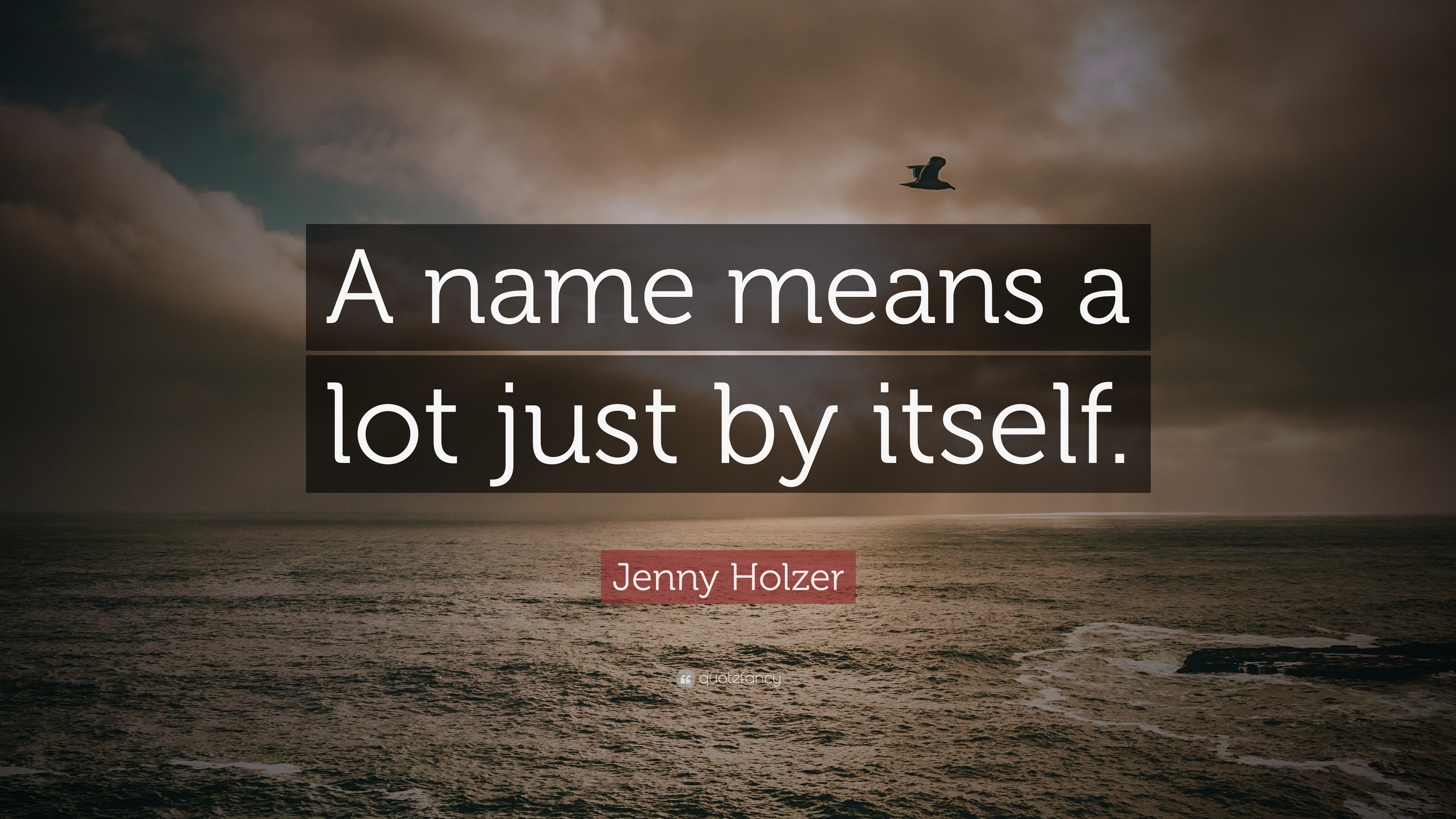 Jenny Holzer Quote: “A name means a lot just by itself.”