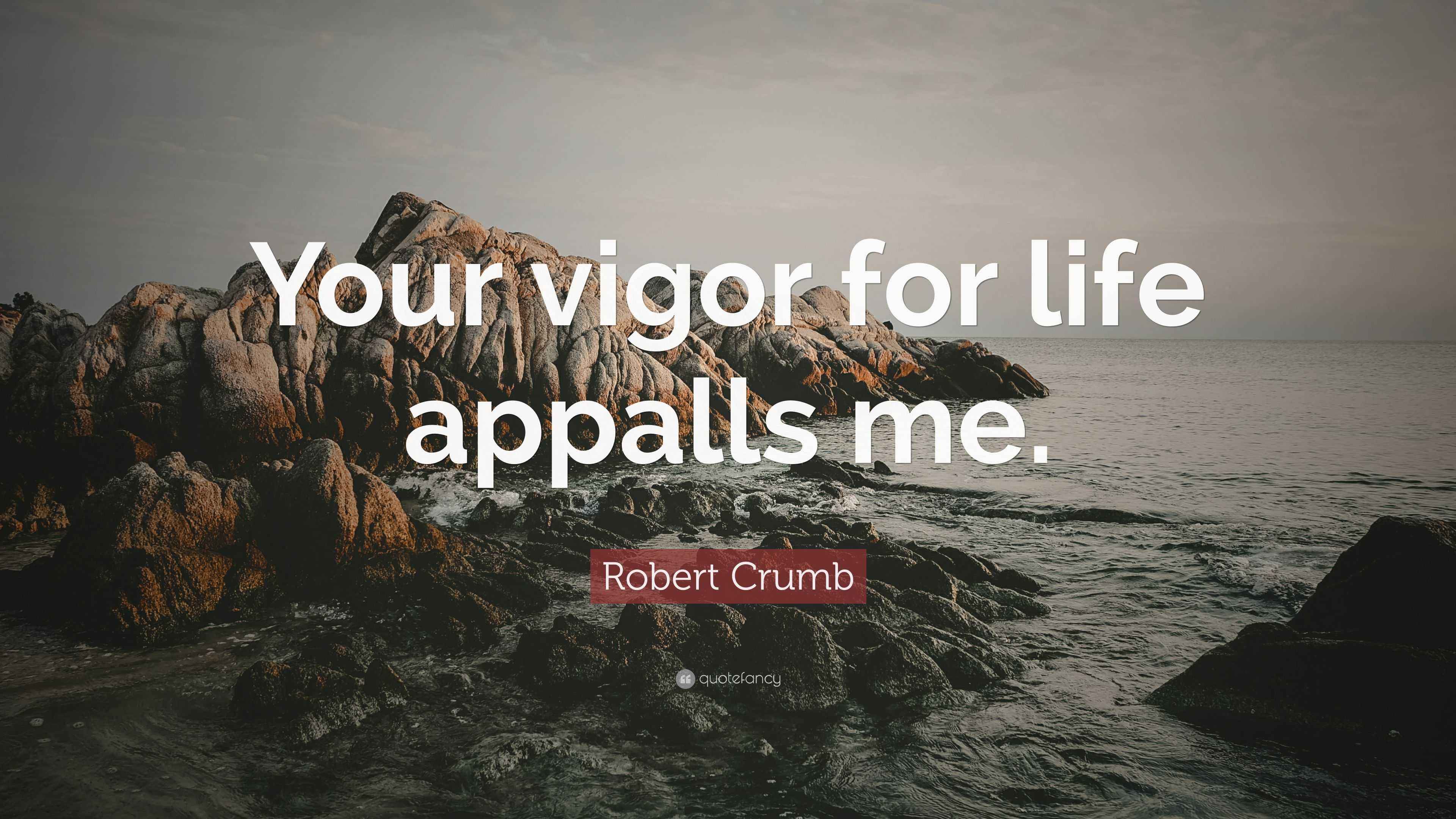 Robert Crumb Quote: “Your vigor for life appalls me.”