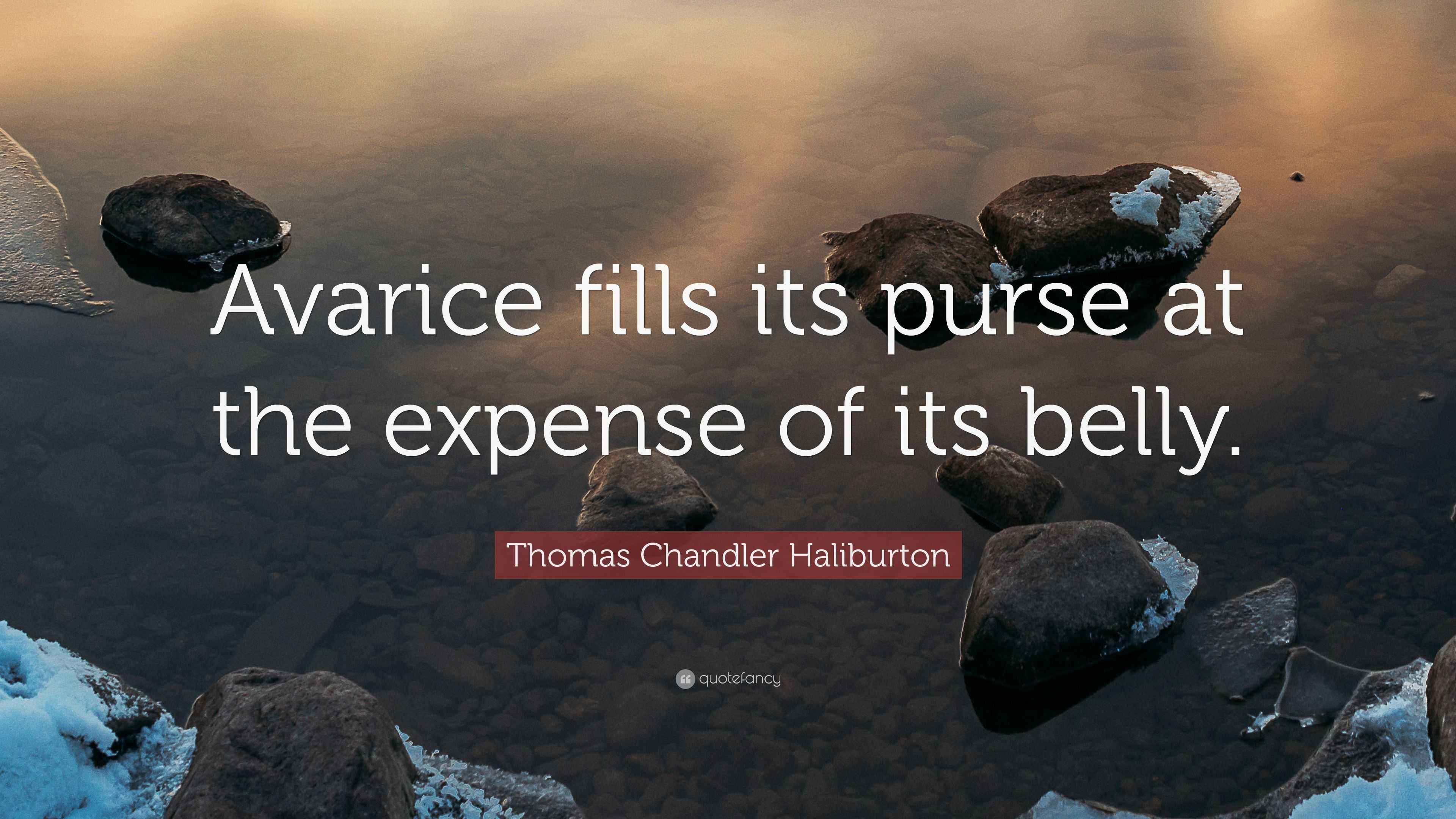 Thomas Chandler Haliburton Quote: “Avarice fills its purse at the ...