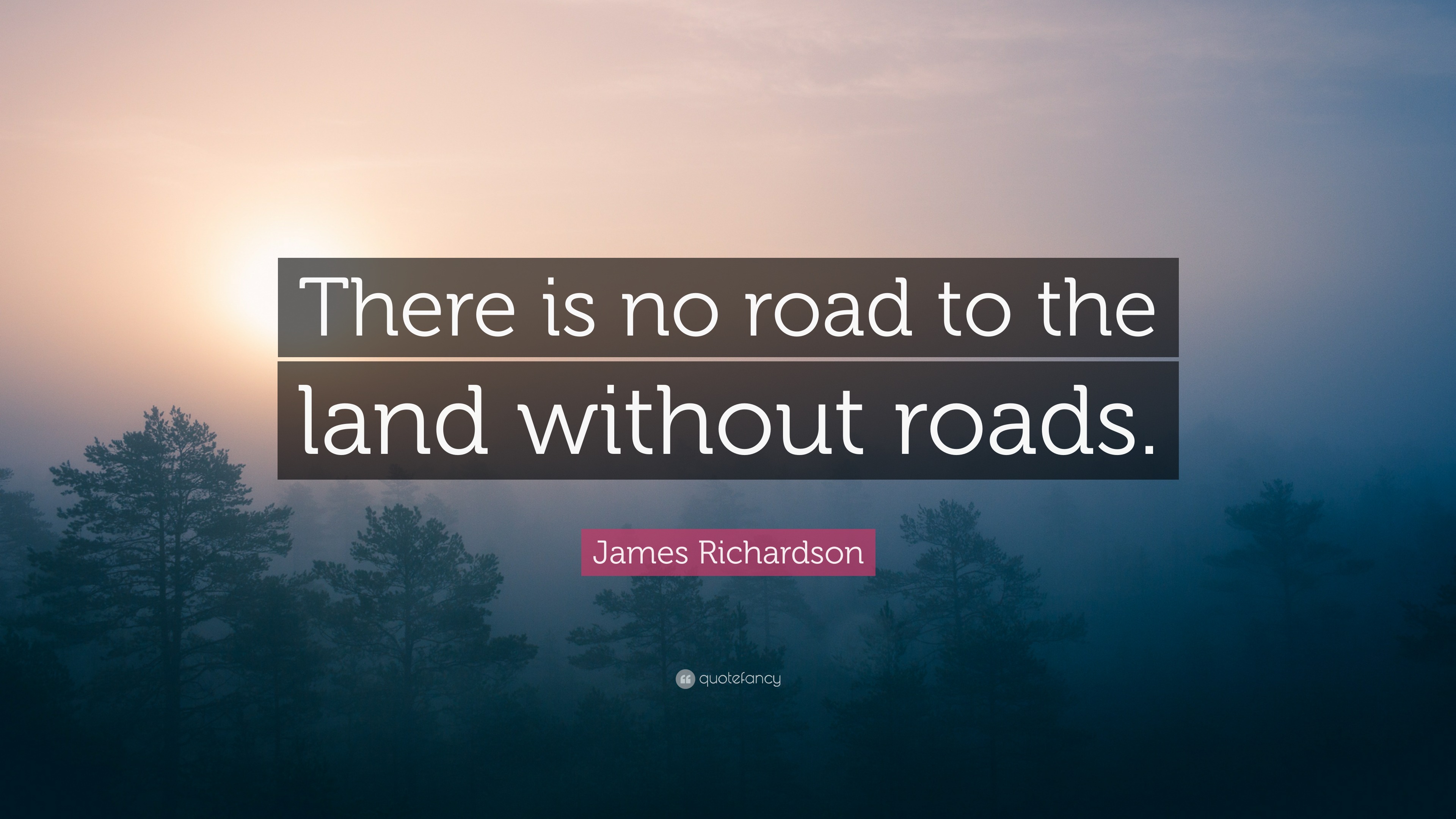 James Richardson Quote: “There is no road to the land without roads.”