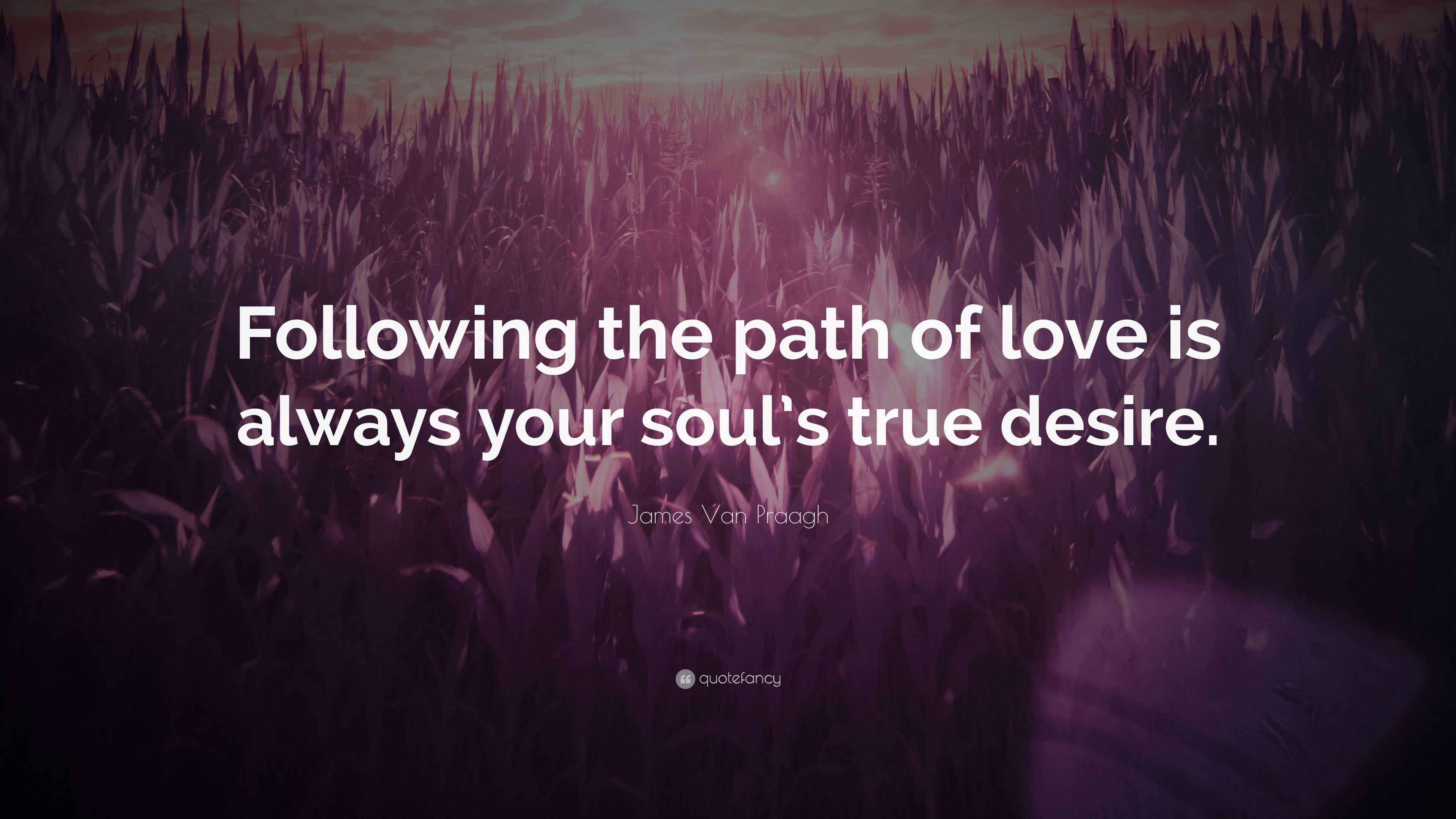 James Van Praagh Quote: “Following the path of love is always your soul ...