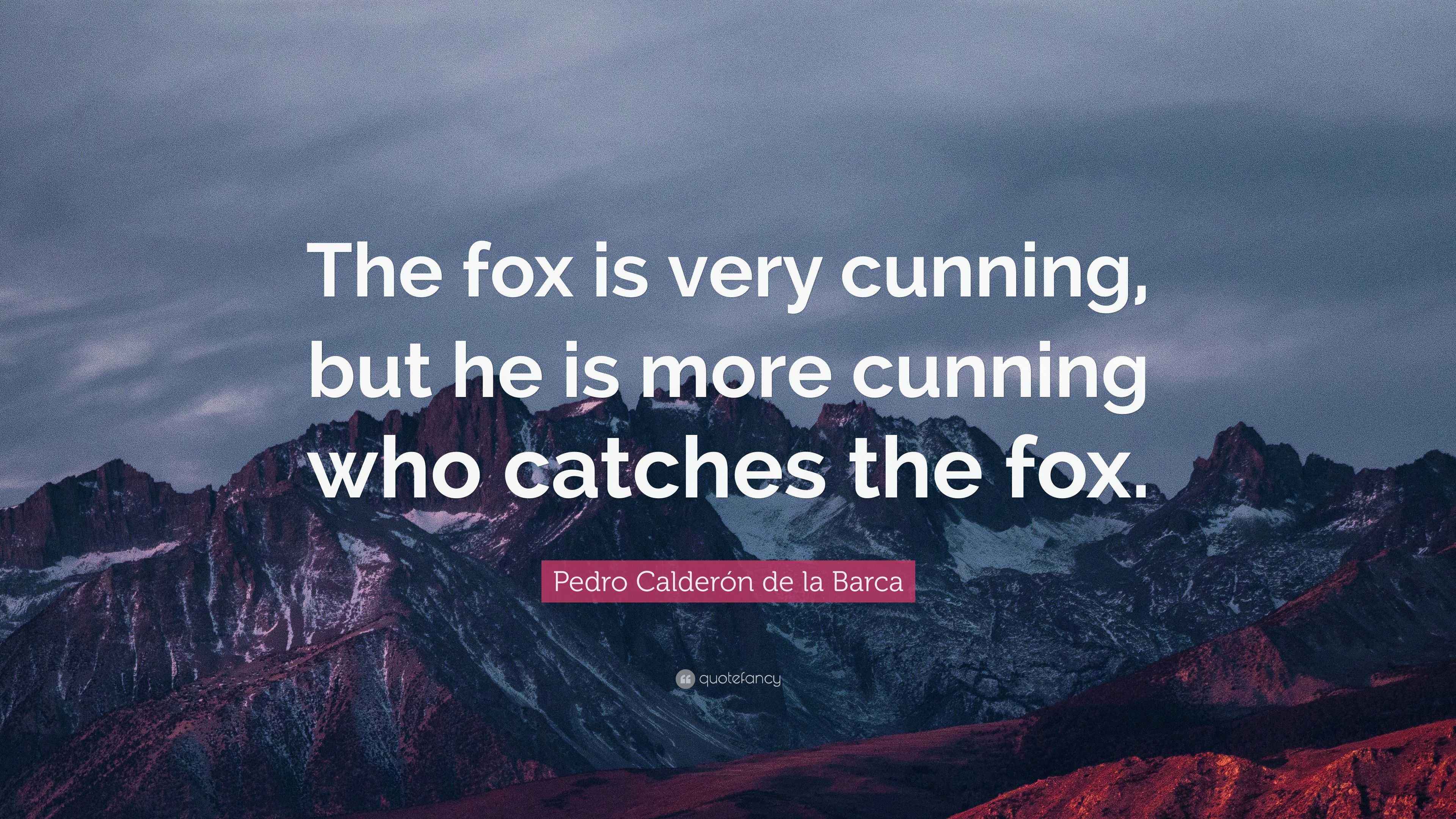 Pedro Calderón de la Barca Quote: “The fox is very cunning, but he is ...