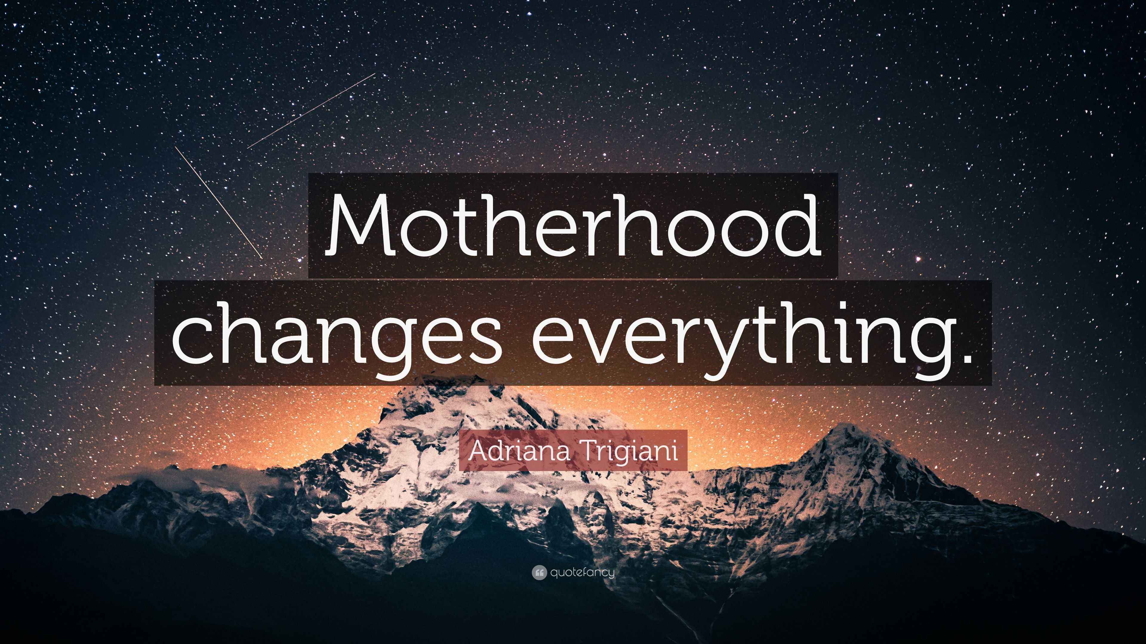 Adriana Trigiani Quote Motherhood Changes Everything