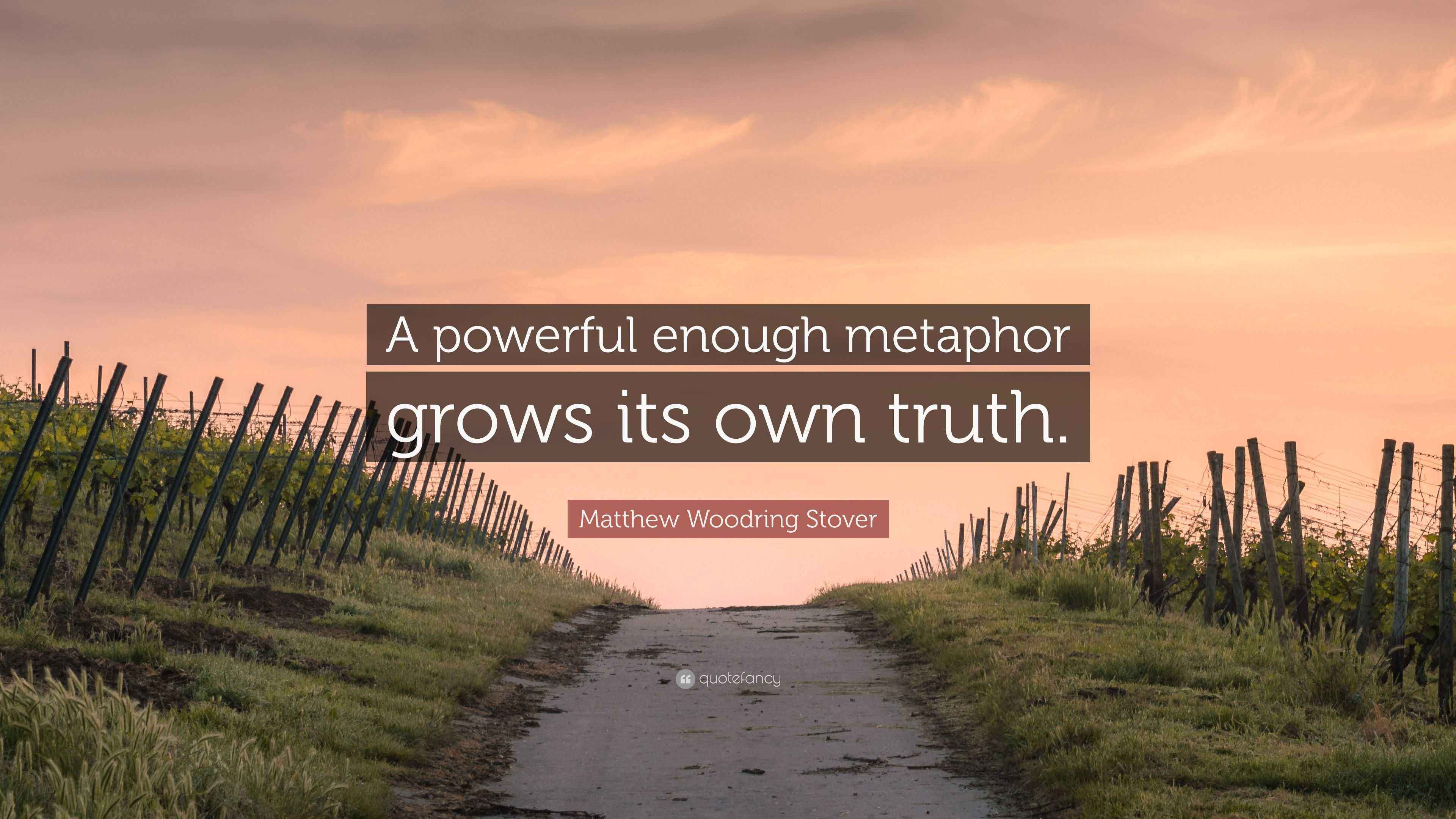 Matthew Woodring Stover Quote: “A powerful enough metaphor grows its ...