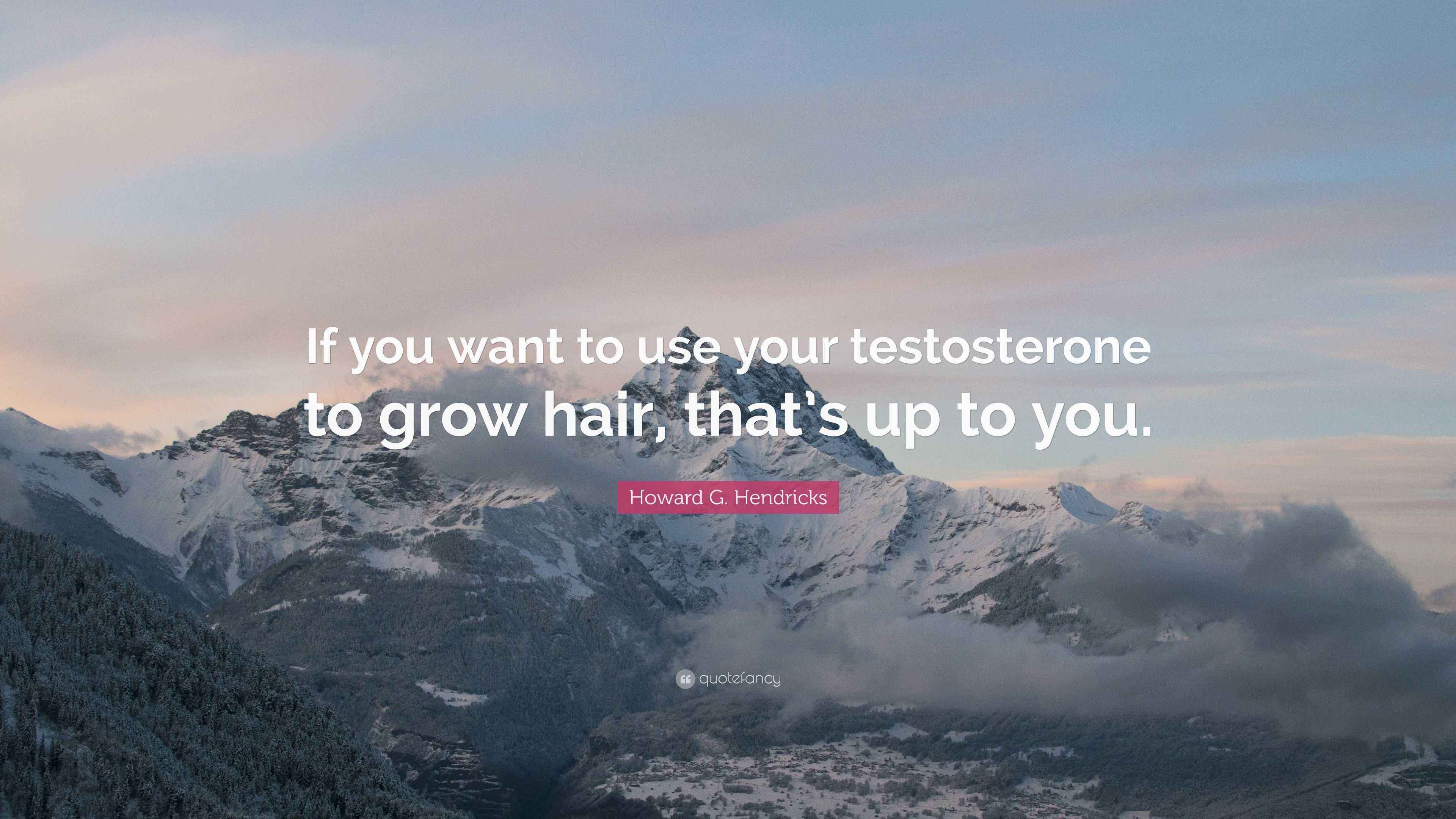 Howard G. Hendricks Quote: “If you want to use your testosterone to ...