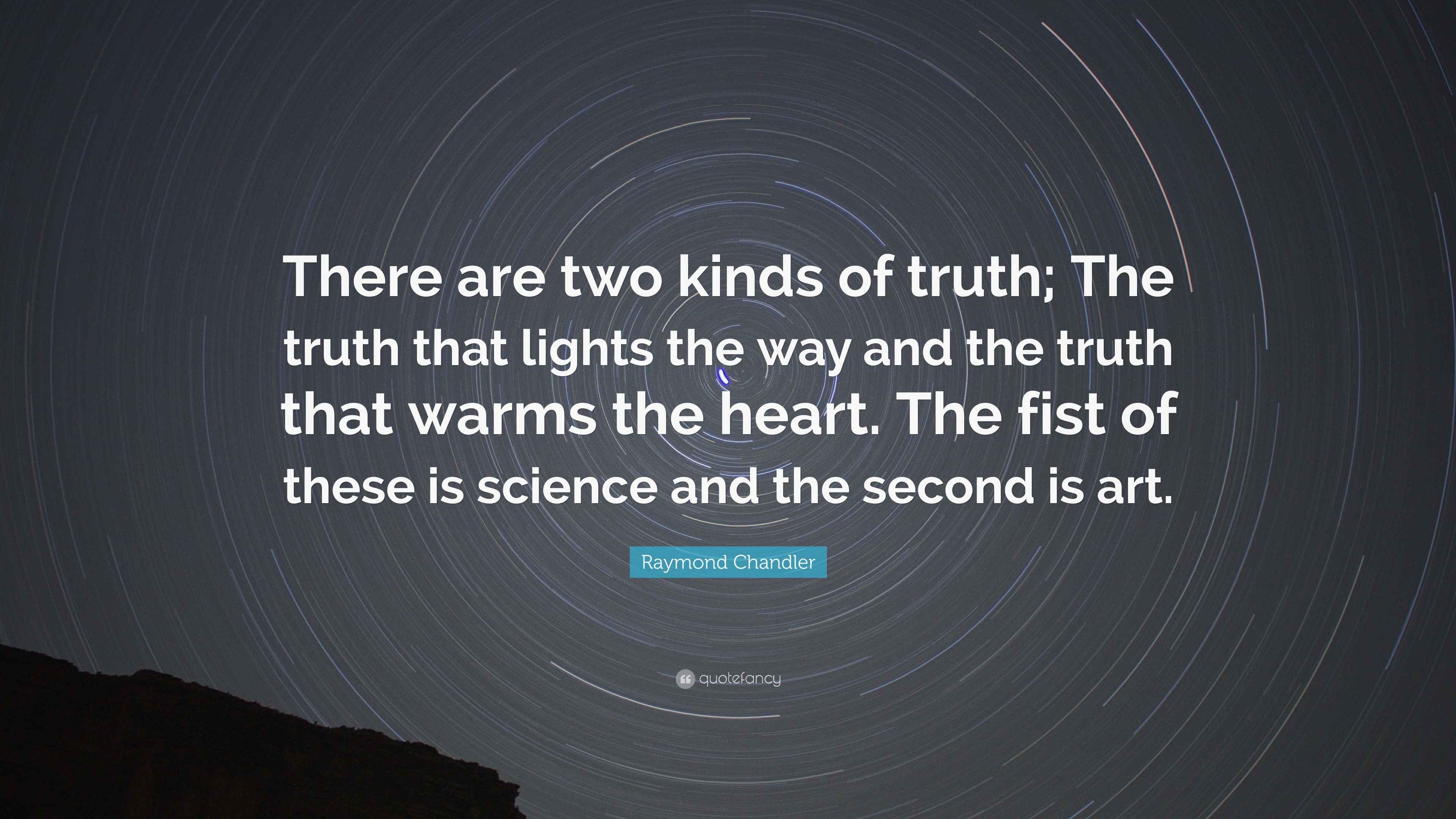 Raymond Chandler Quote: “There are two kinds of truth; The truth that ...