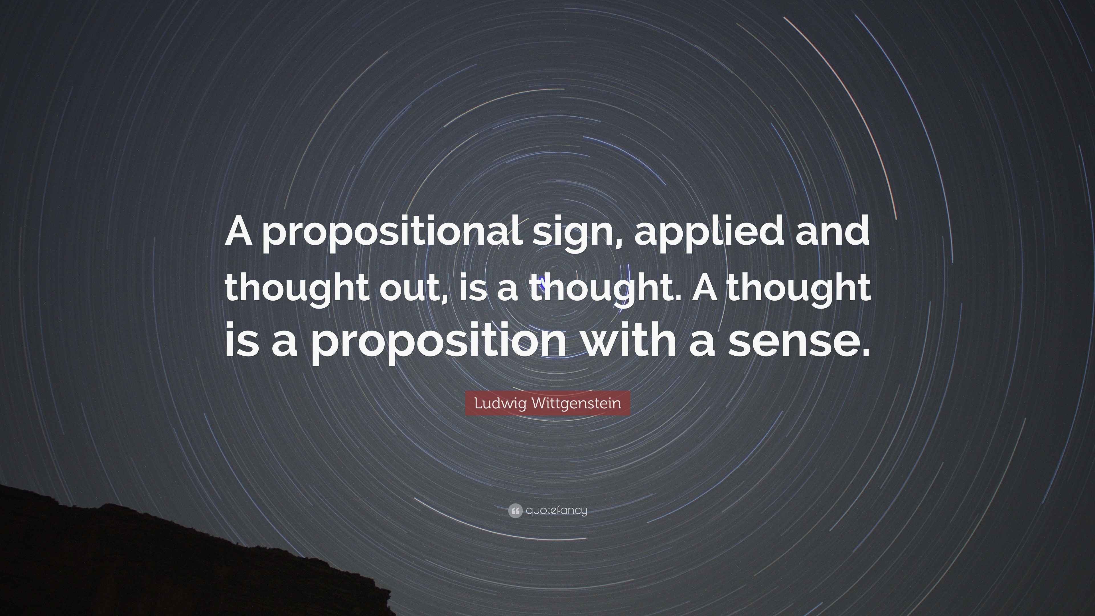 Ludwig Wittgenstein Quote: “A propositional sign, applied and thought ...