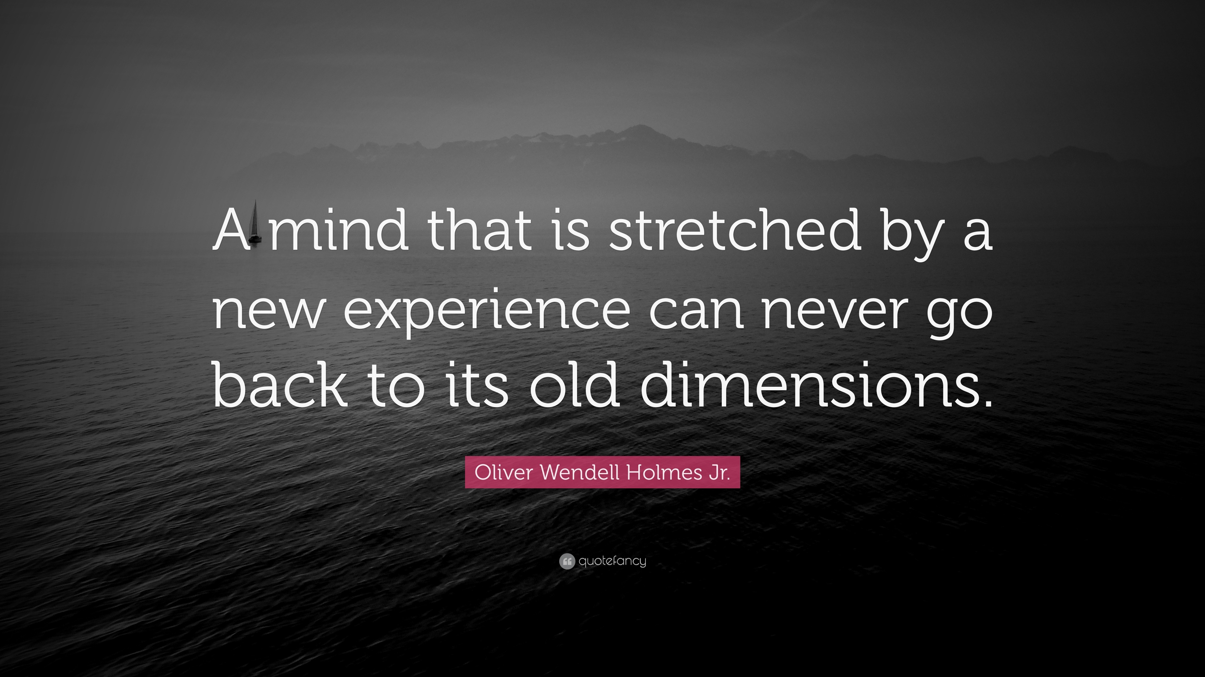 Oliver Wendell Holmes Jr. Quote: “A mind that is stretched by a new ...