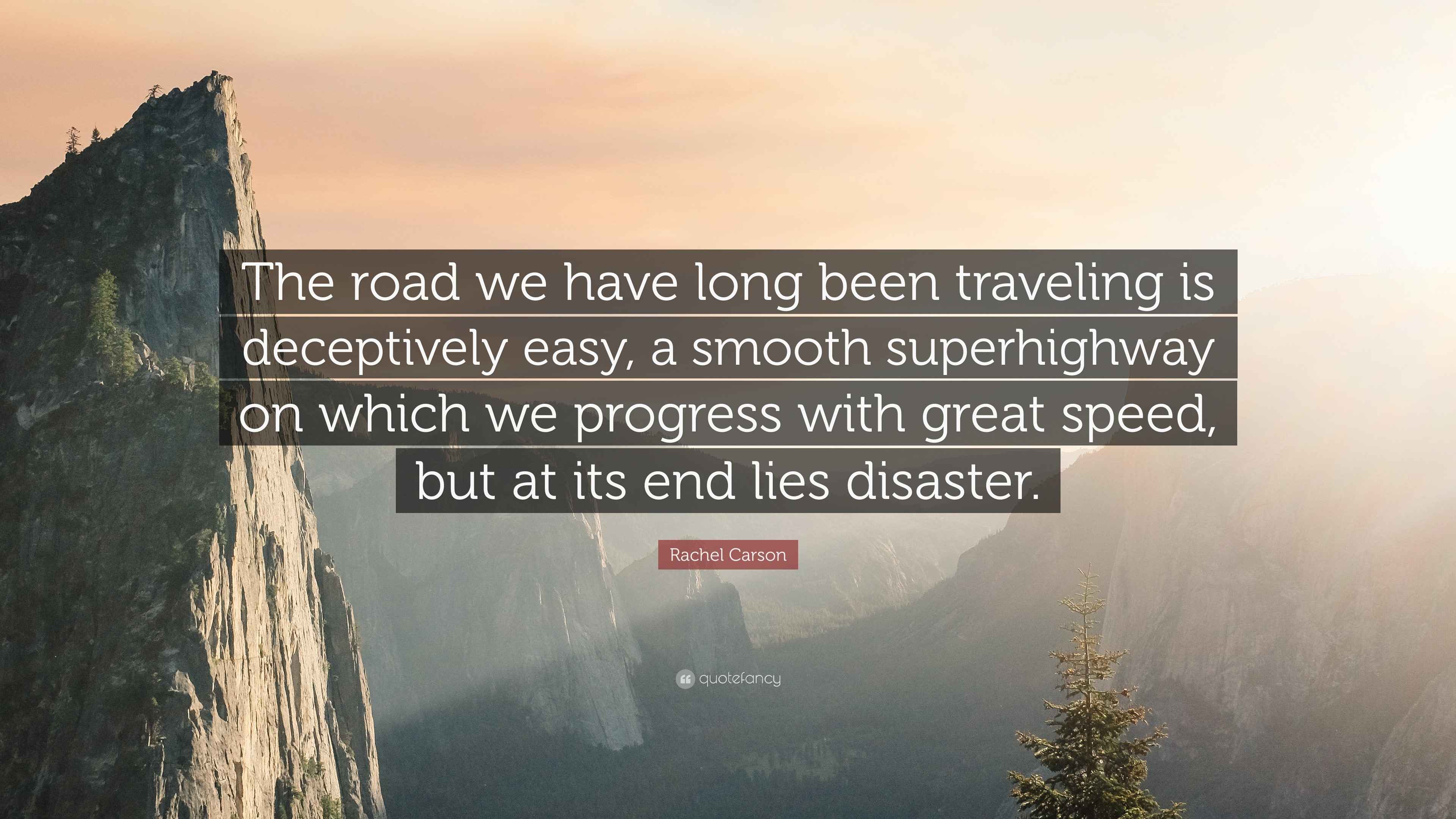 Rachel Carson Quote: “The road we have long been traveling is ...