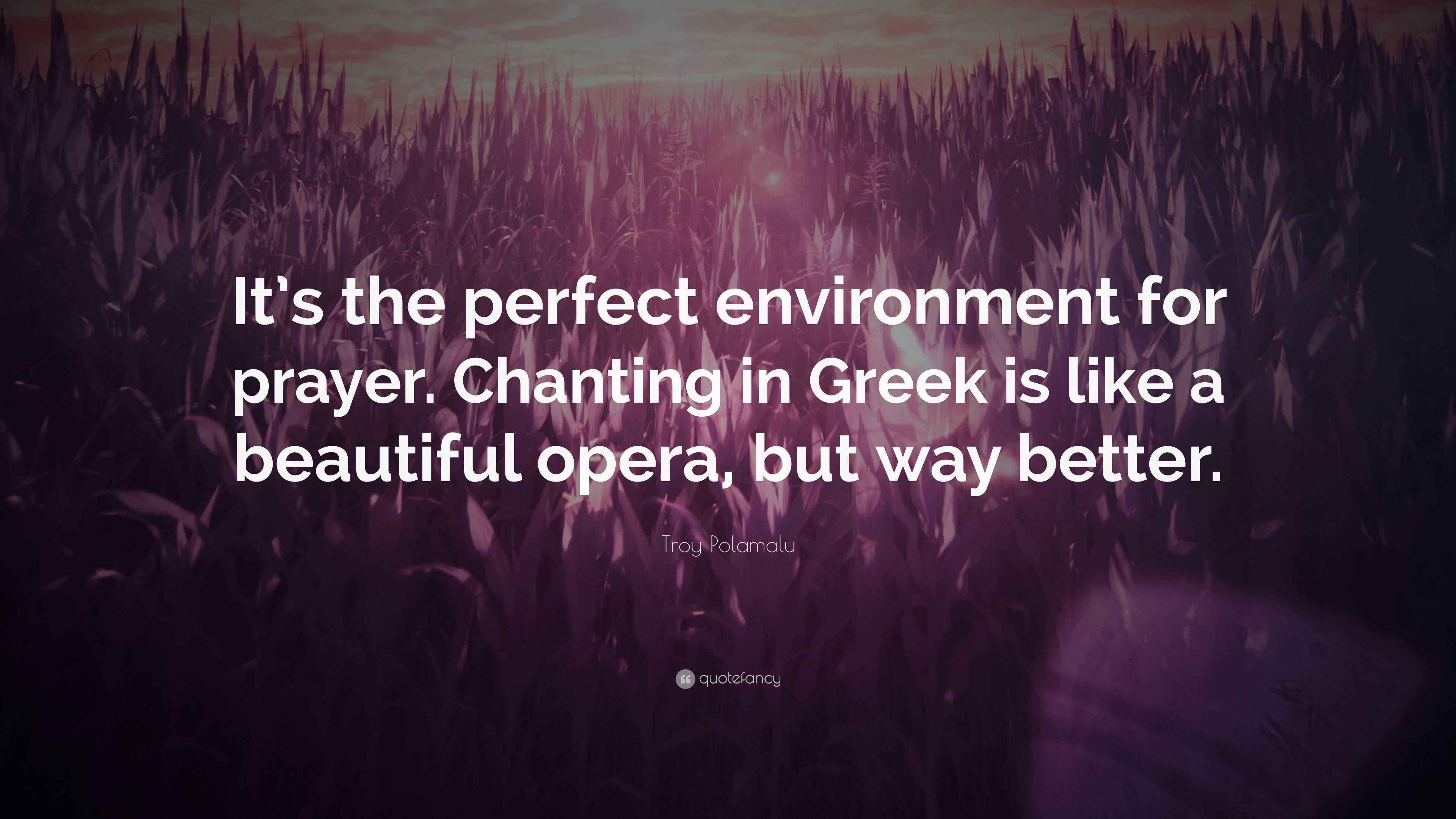 Troy Polamalu Quote: “It’s the perfect environment for prayer. Chanting ...