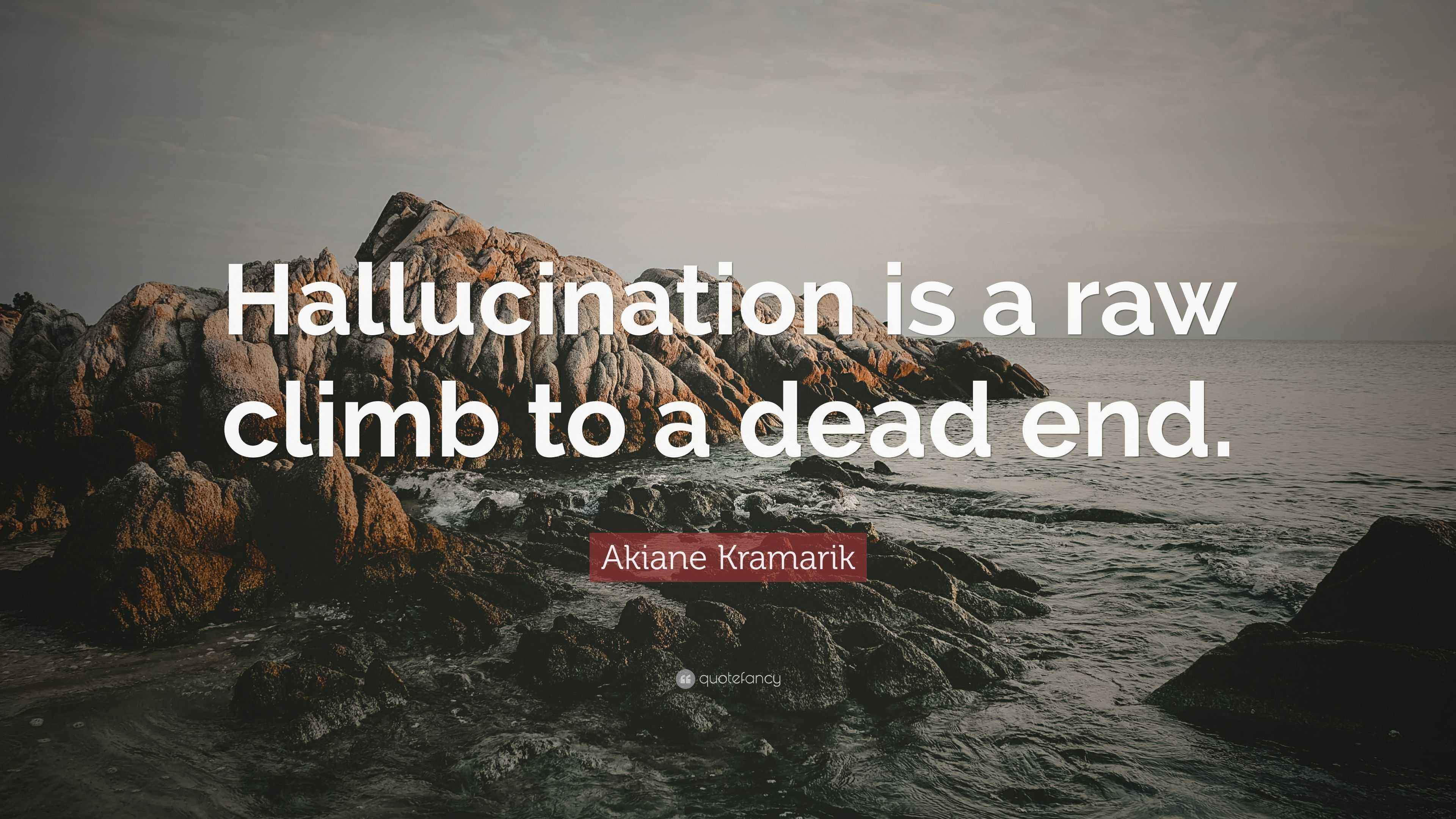 Akiane Kramarik Quote: “Hallucination is a raw climb to a dead end.”