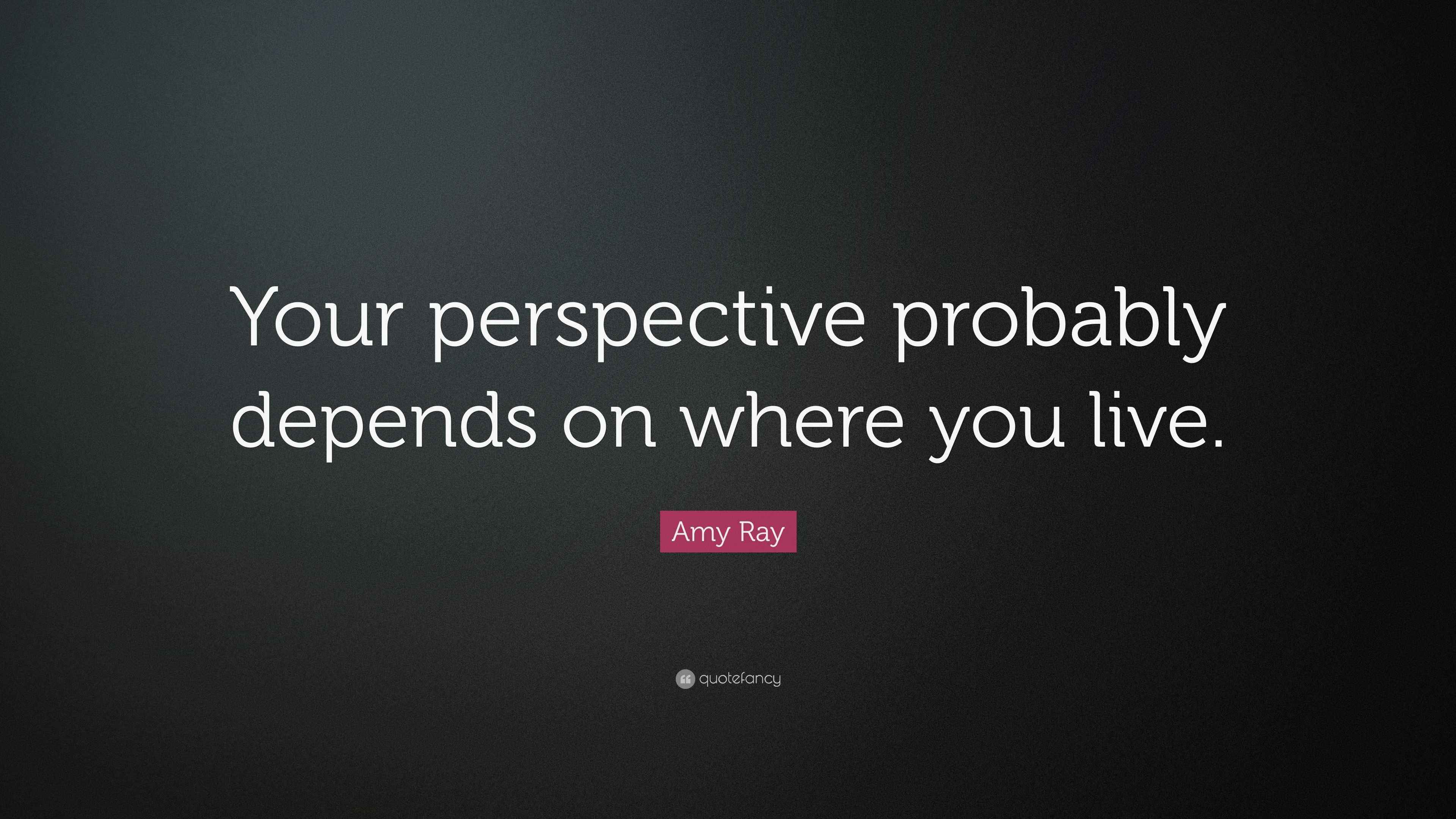Amy Ray Quote: “Your perspective probably depends on where you live.”