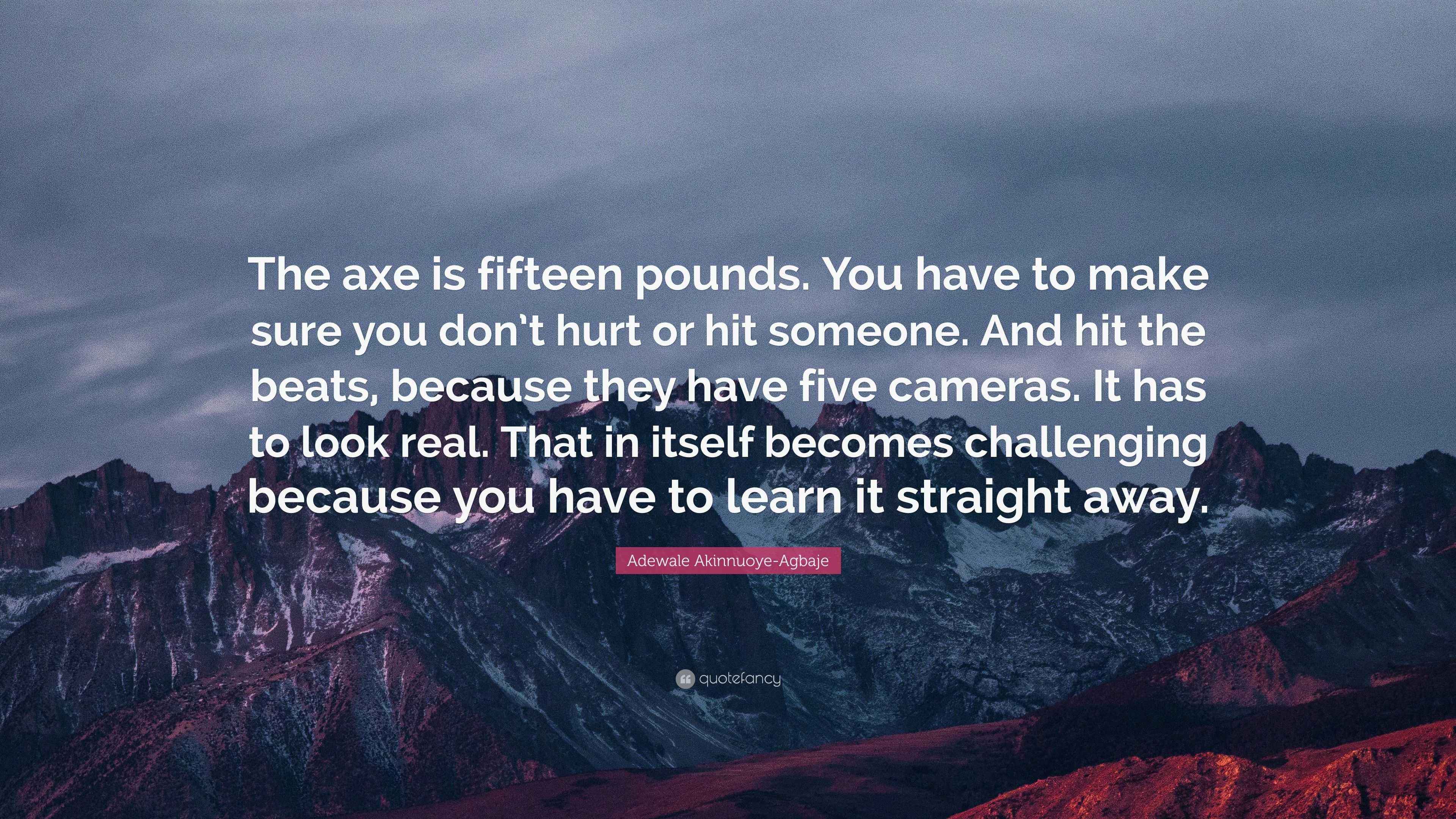 Adewale Akinnuoye-Agbaje Quote: “The axe is fifteen pounds. You have to ...