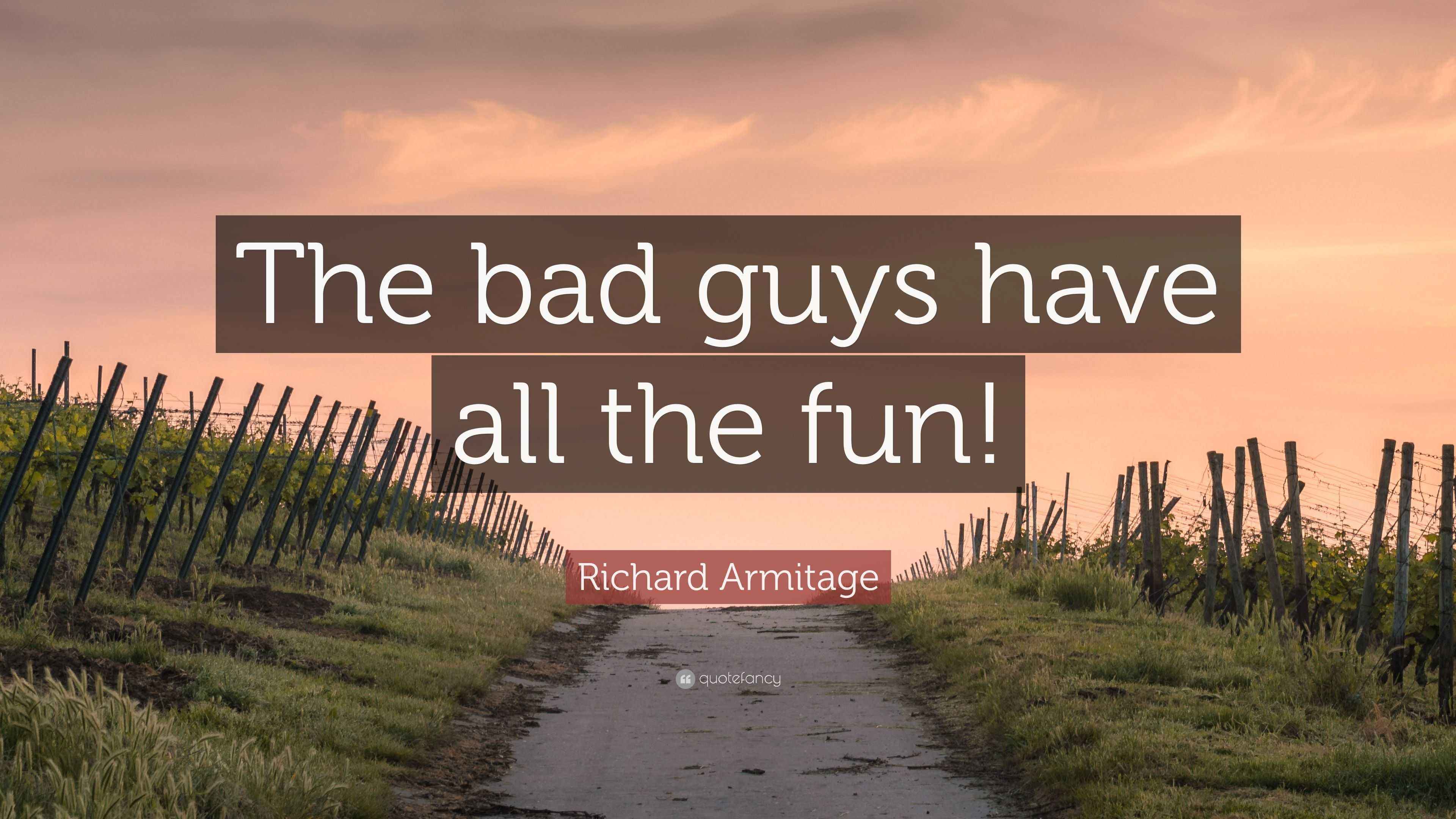 Richard Armitage Quote: “The bad guys have all the fun!”