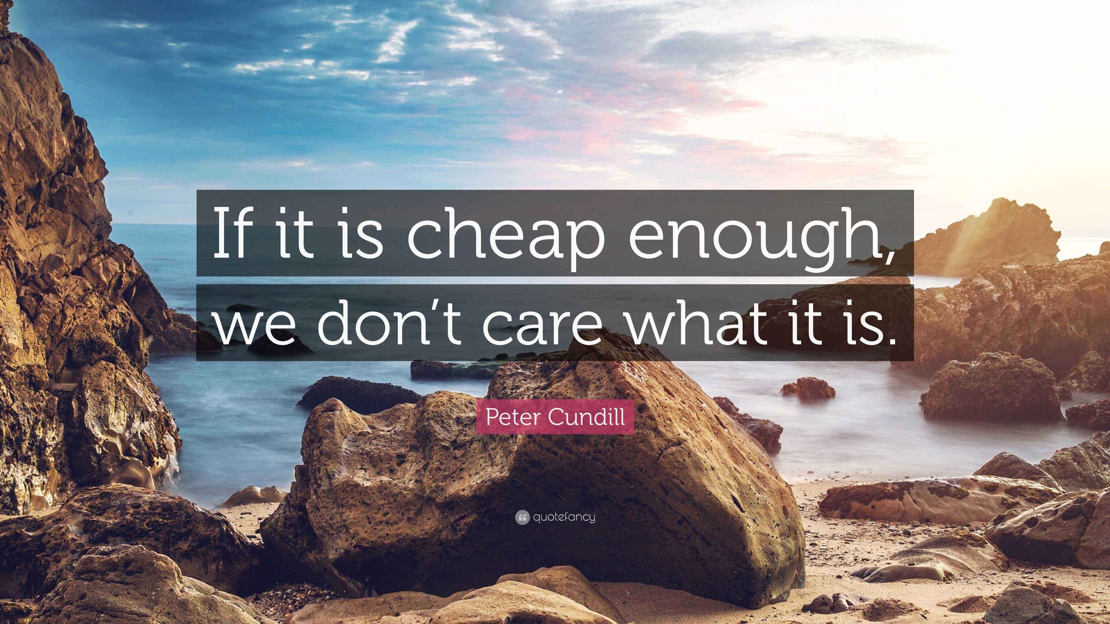 Peter Cundill Quote: “If it is cheap enough, we don’t care what it is.”