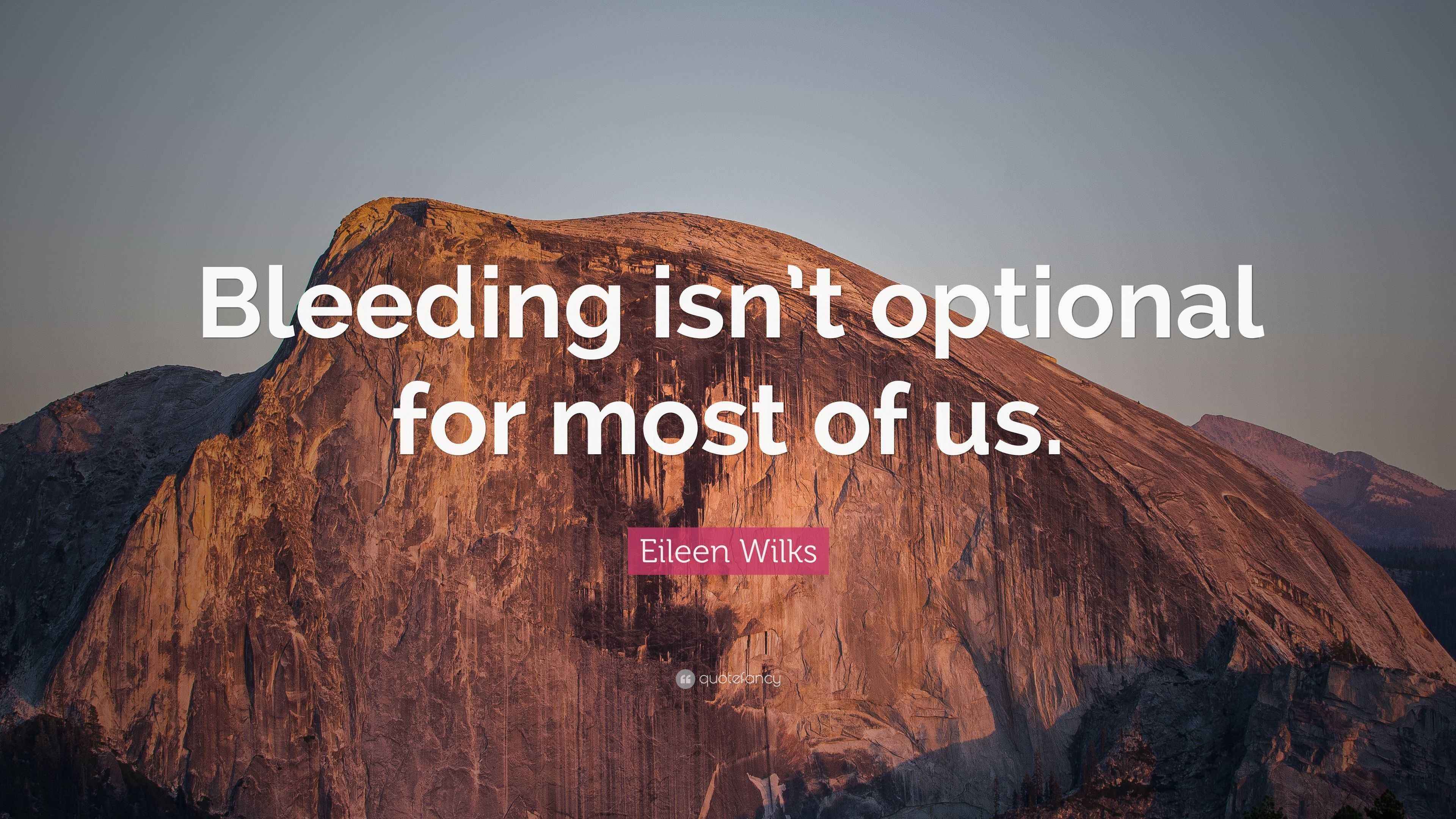 Eileen Wilks Quote: “Bleeding isn’t optional for most of us.”