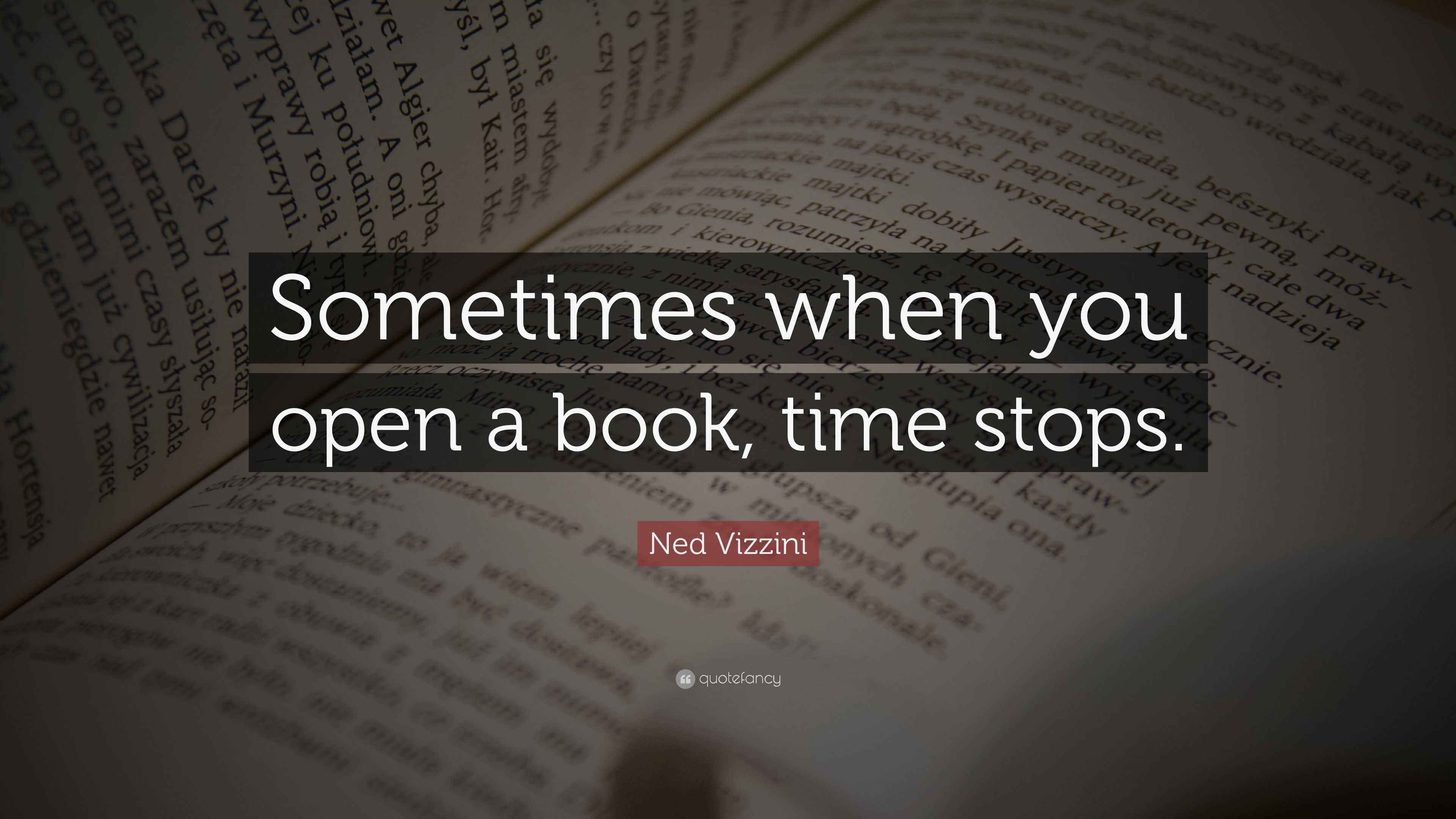 Ned Vizzini Quote: “Sometimes when you open a book, time stops.”