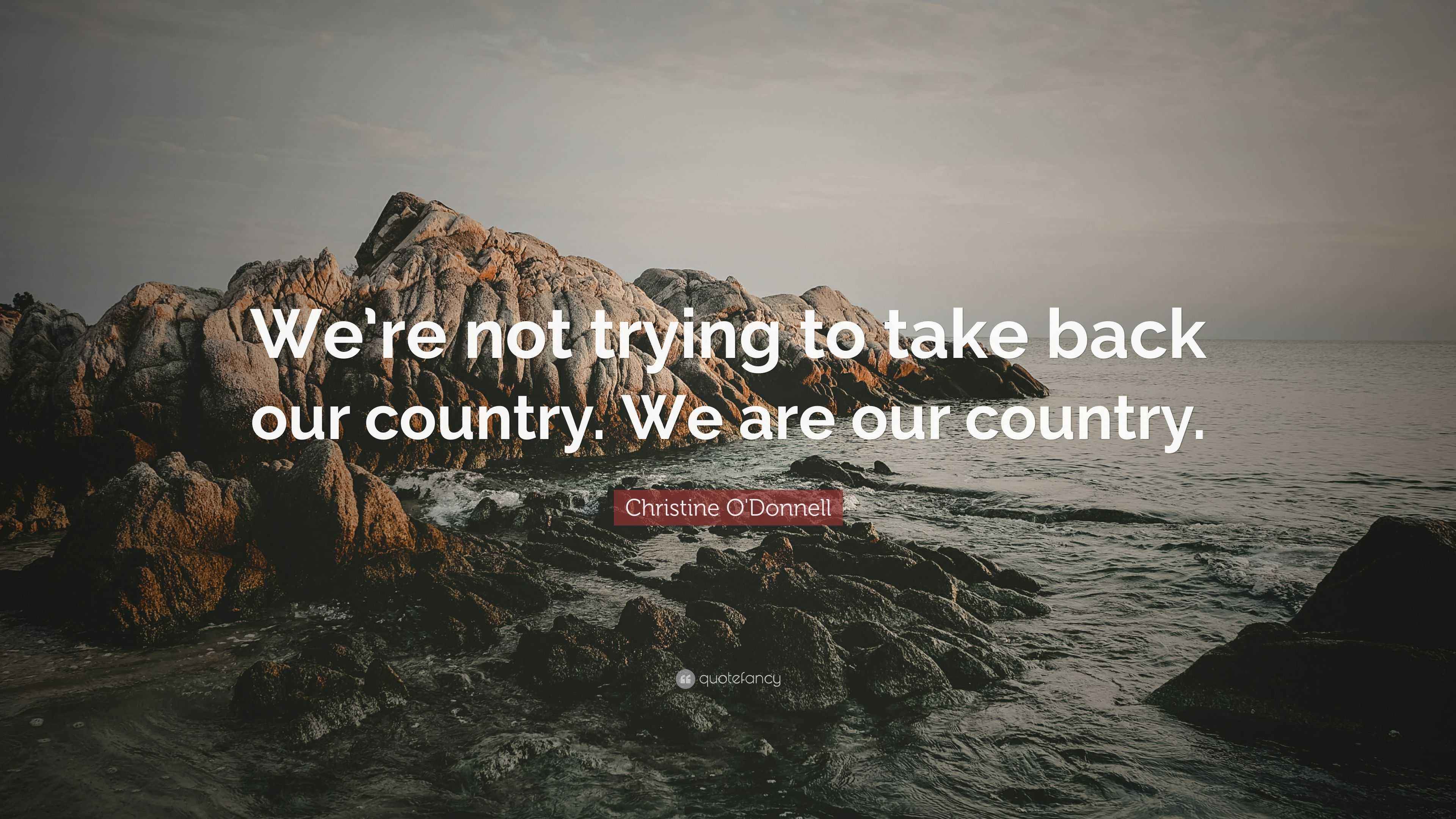 Christine O'Donnell Quote: “We’re not trying to take back our country ...