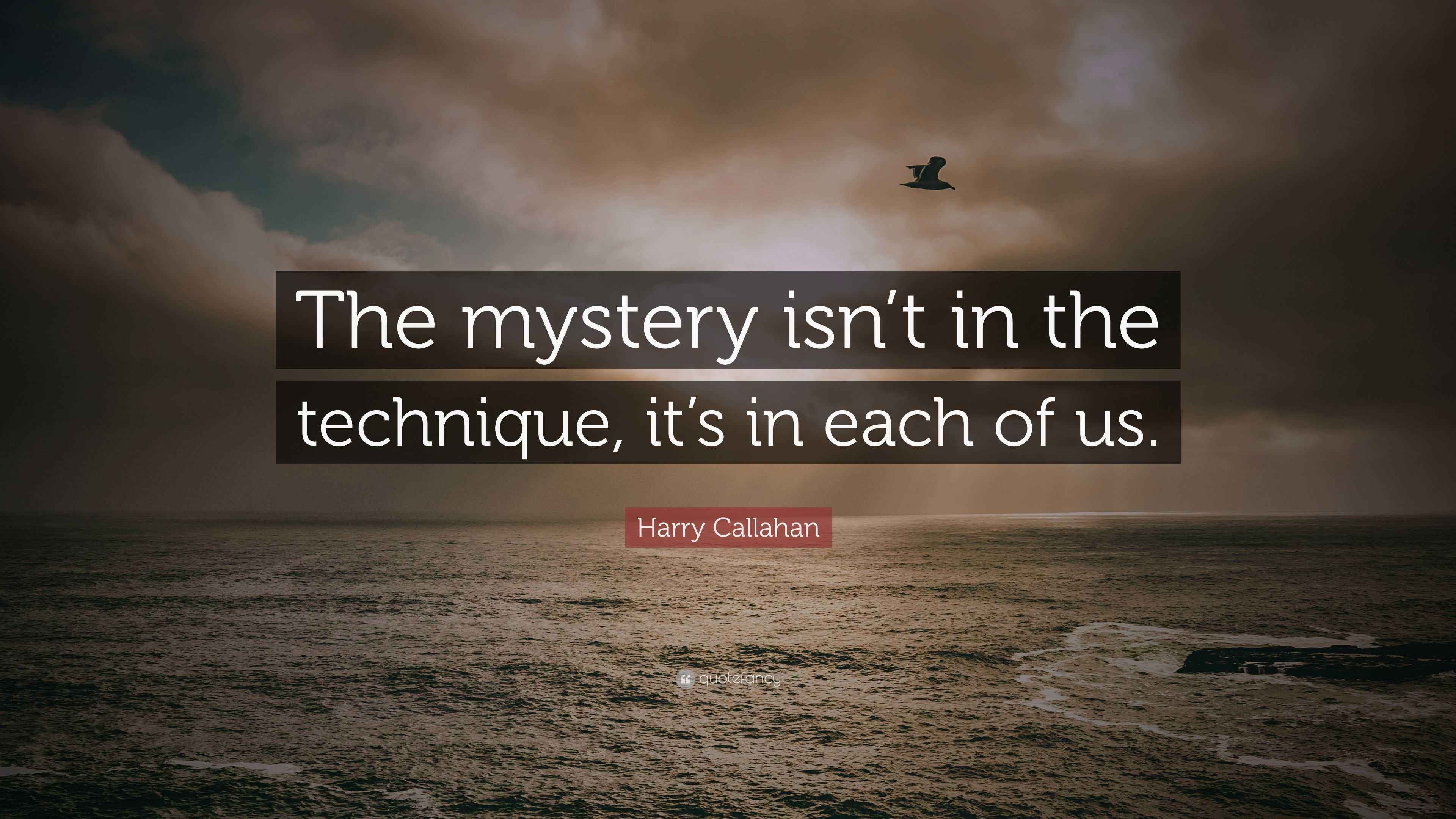 Harry Callahan Quote: “The mystery isn’t in the technique, it’s in each ...