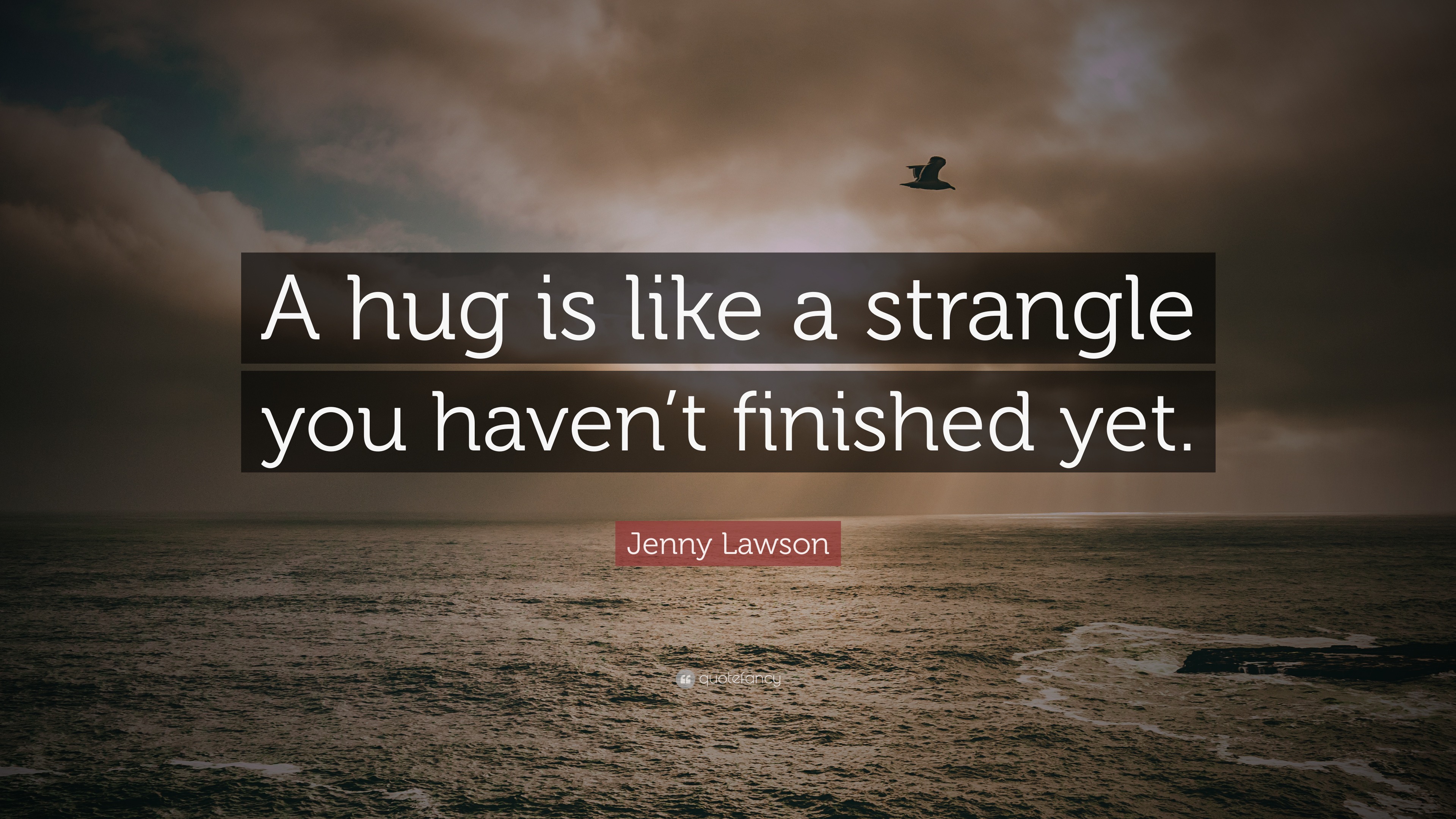 Jenny Lawson Quote: “A hug is like a strangle you haven’t finished yet.”