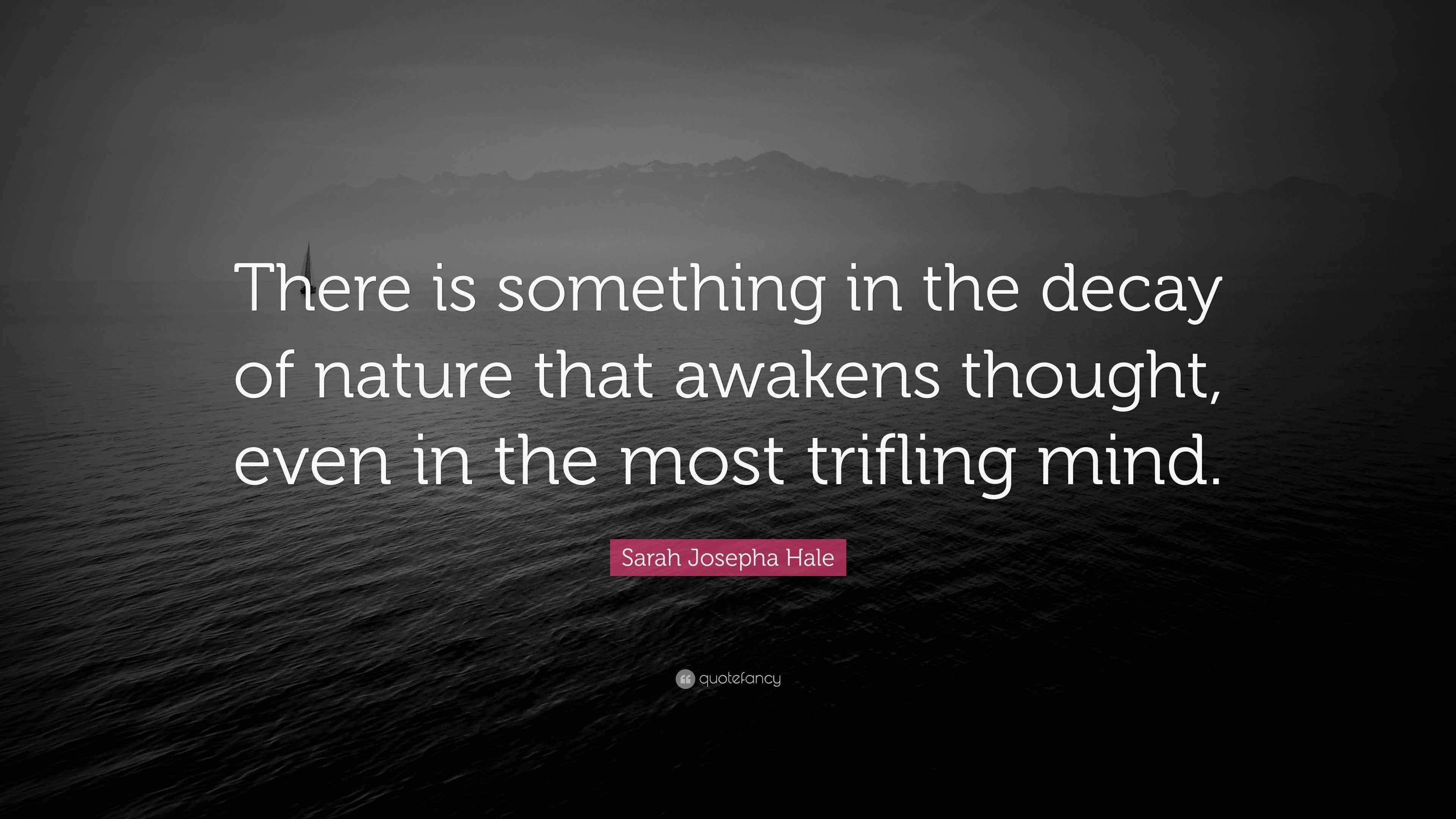 Sarah Josepha Hale Quote: “There is something in the decay of nature ...