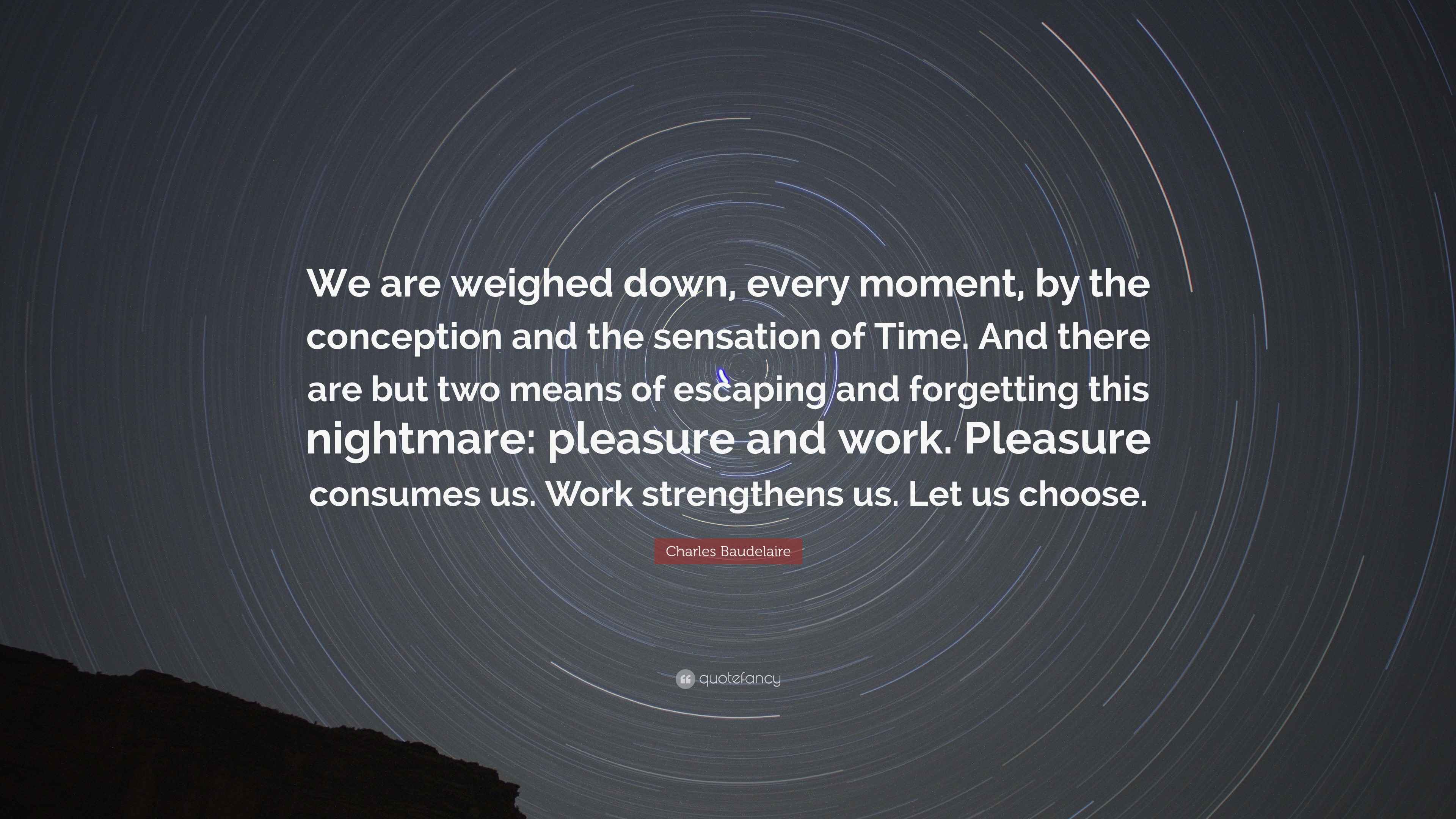 Charles Baudelaire Quote: “We are weighed down, every moment, by the ...