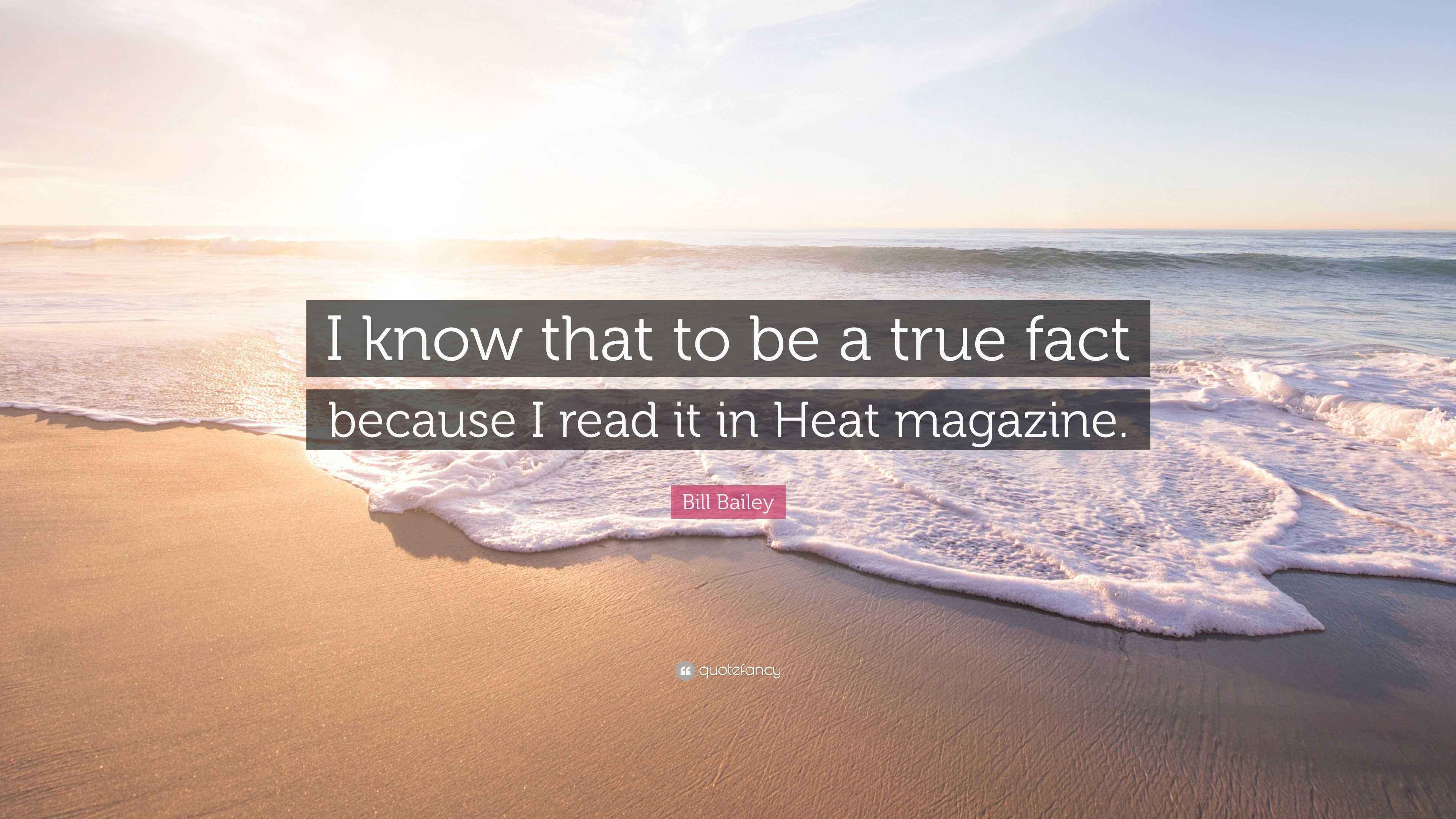 Bill Bailey Quote: “I know that to be a true fact because I read it in ...