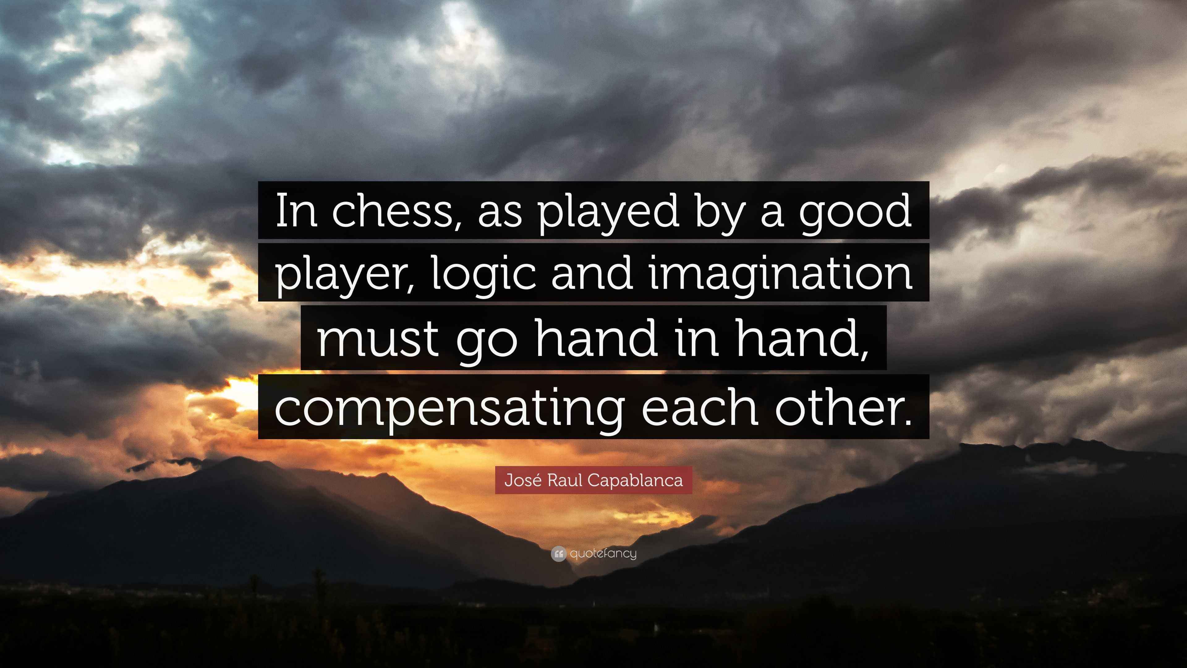 José Raul Capablanca Quote: “In chess, as played by a good player ...