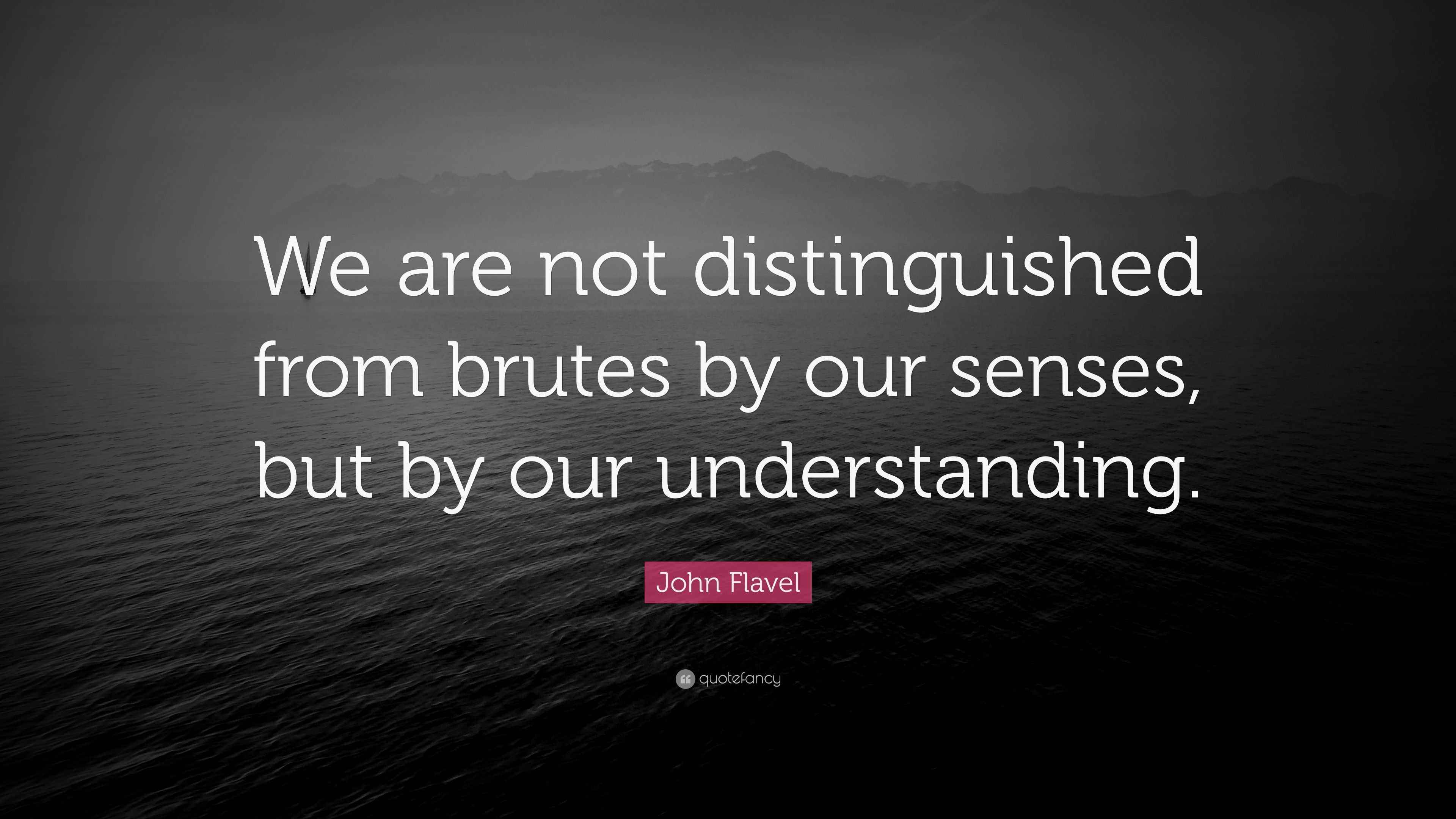 John Flavel Quote: “We are not distinguished from brutes by our senses ...