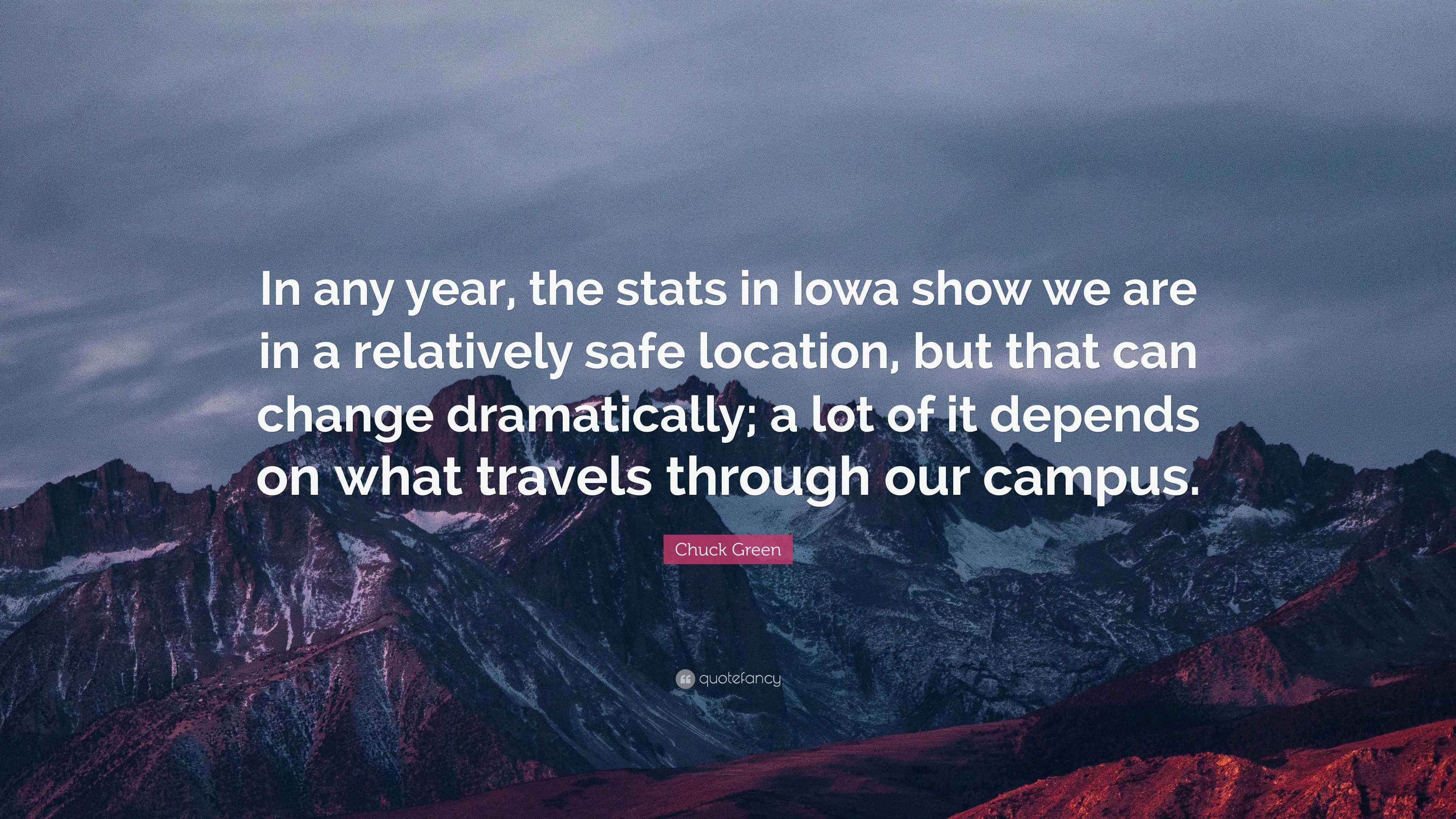 Chuck Green Quote: “In any year, the stats in Iowa show we are in a ...