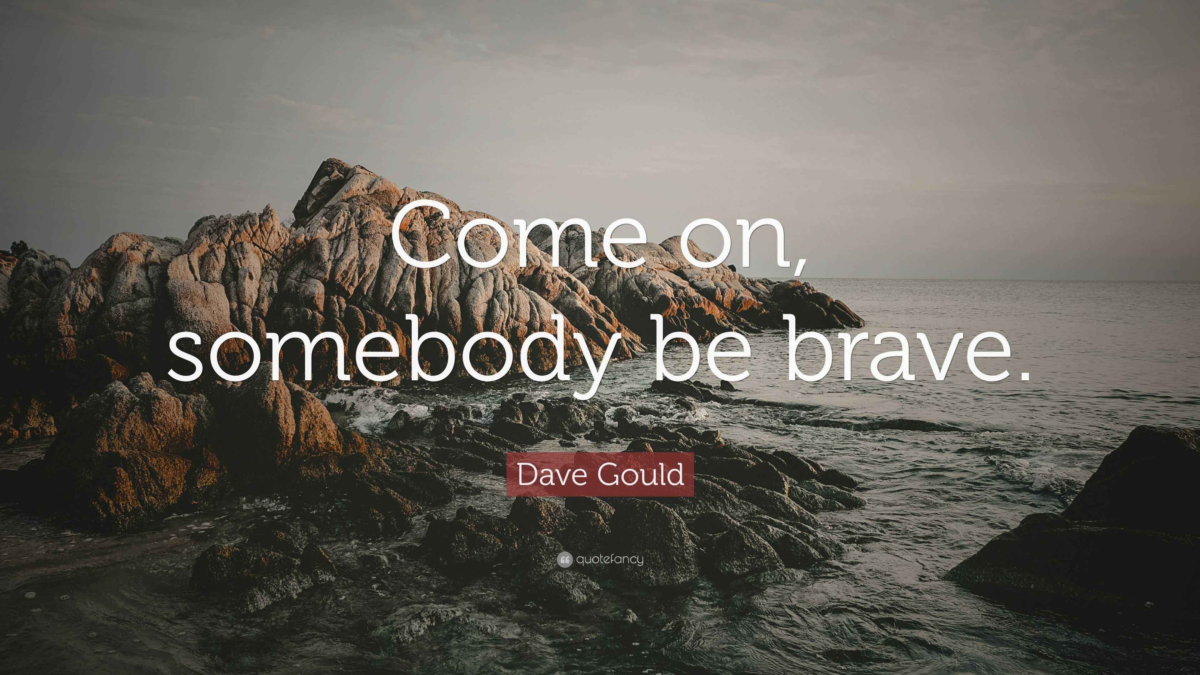 Dave Gould Quote: “Come on, somebody be brave.”