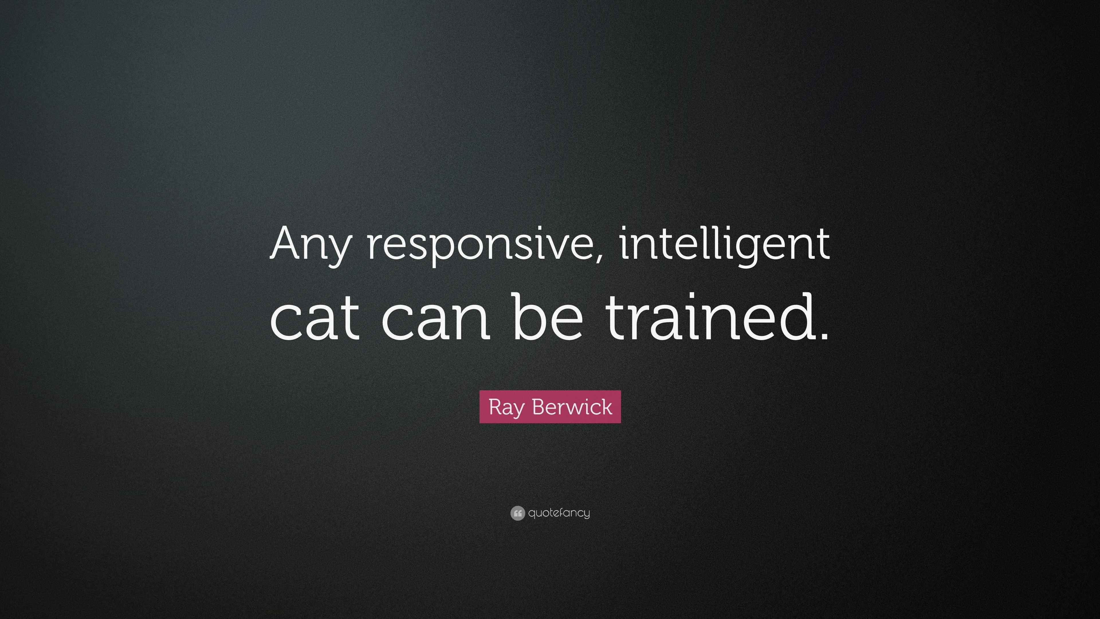 Ray Berwick Quote: “Any responsive, intelligent cat can be trained.”