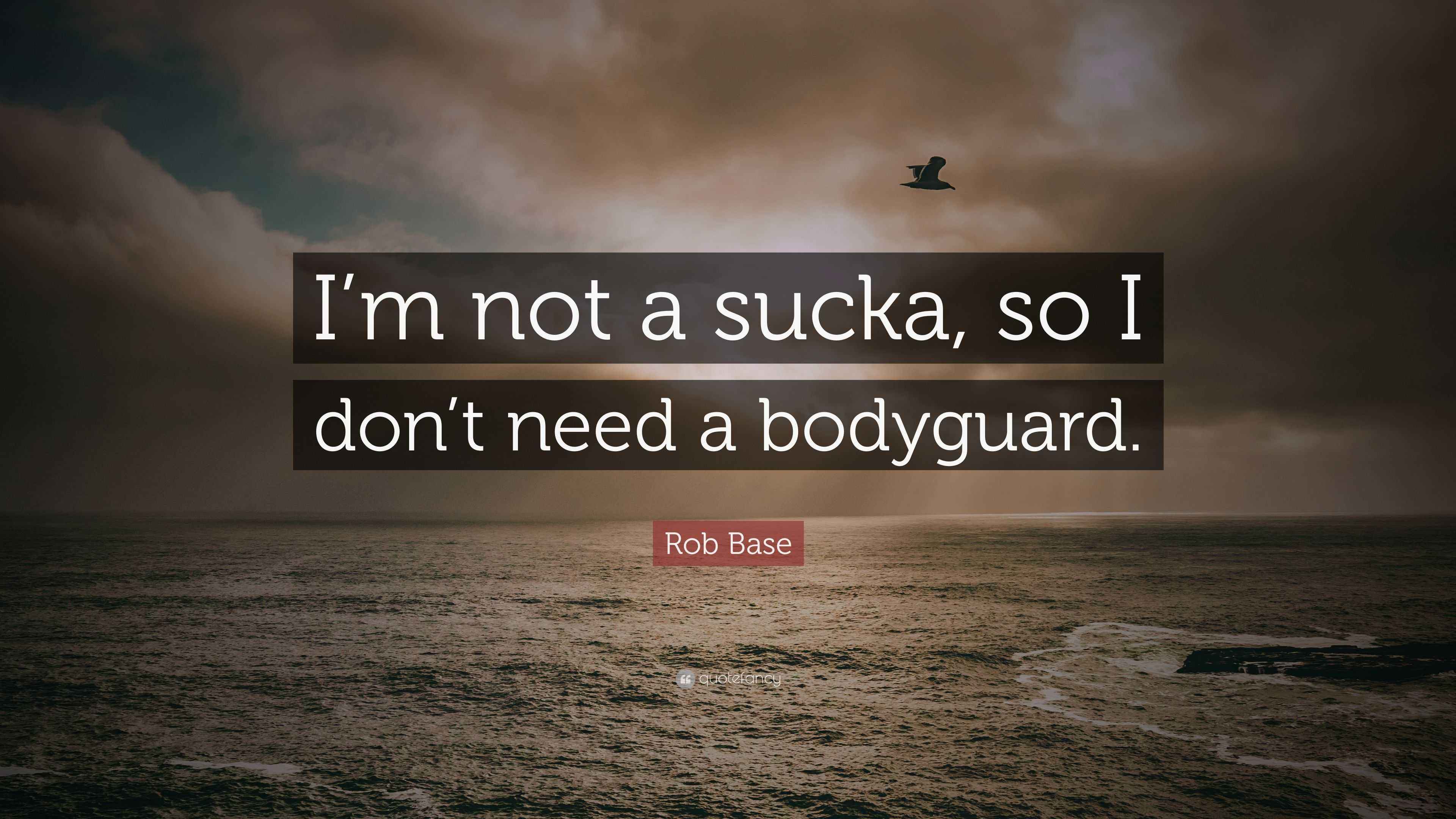 Rob Base Quote: “I’m not a sucka, so I don’t need a bodyguard.”