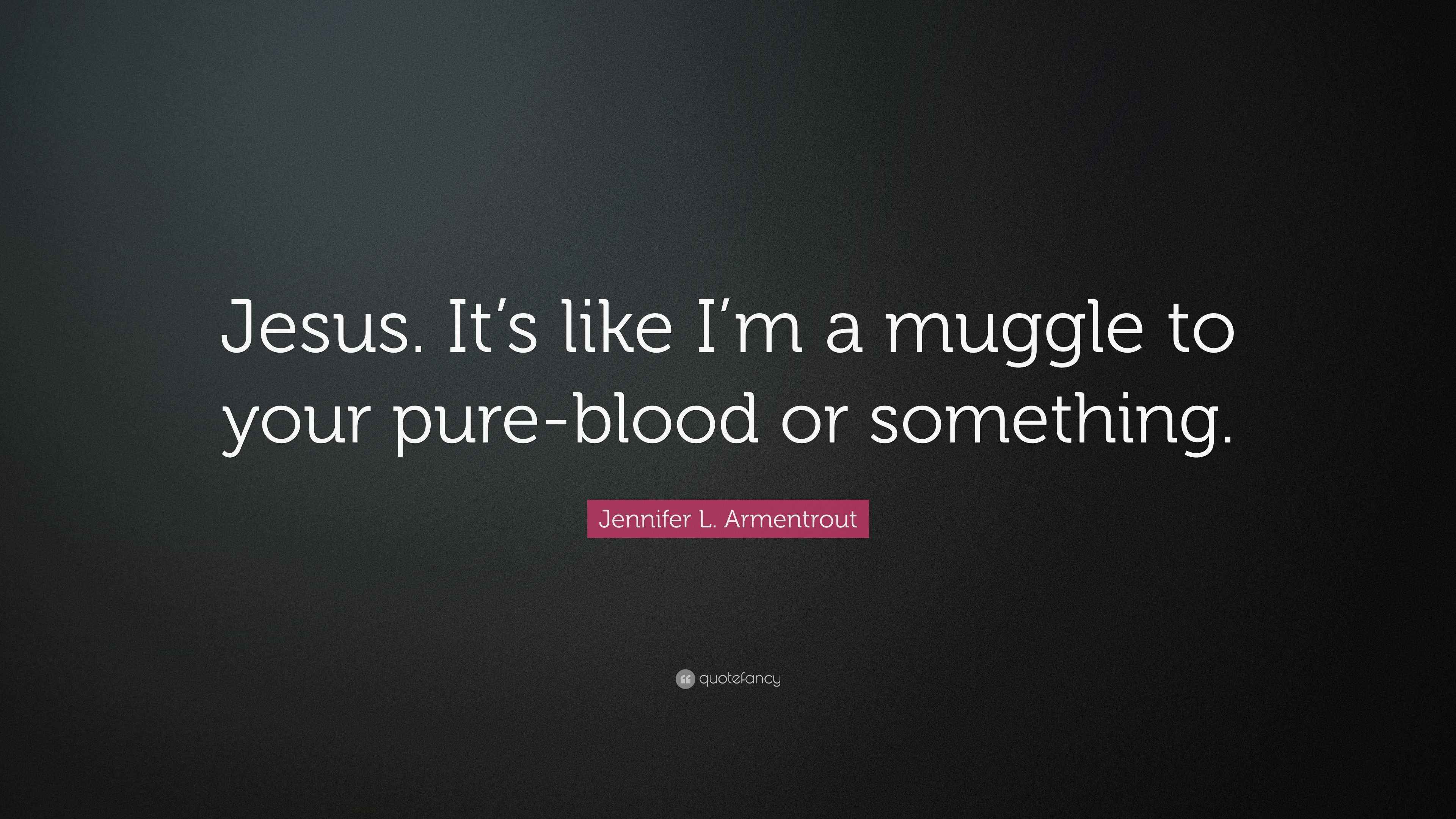 Jennifer L. Armentrout Quote: “Jesus. It’s like I’m a muggle to your ...