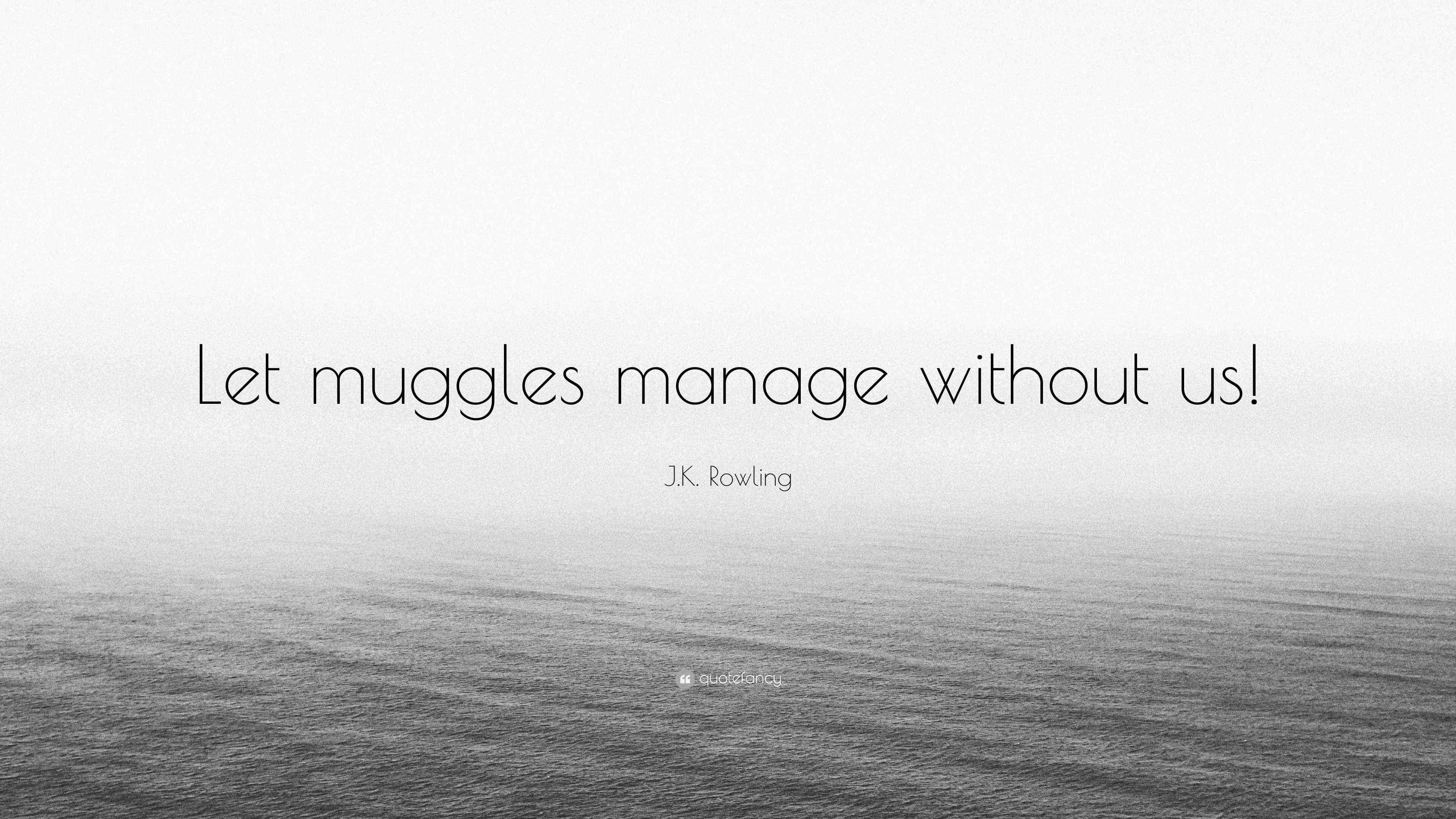 J.K. Rowling Quote: “Let muggles manage without us!”