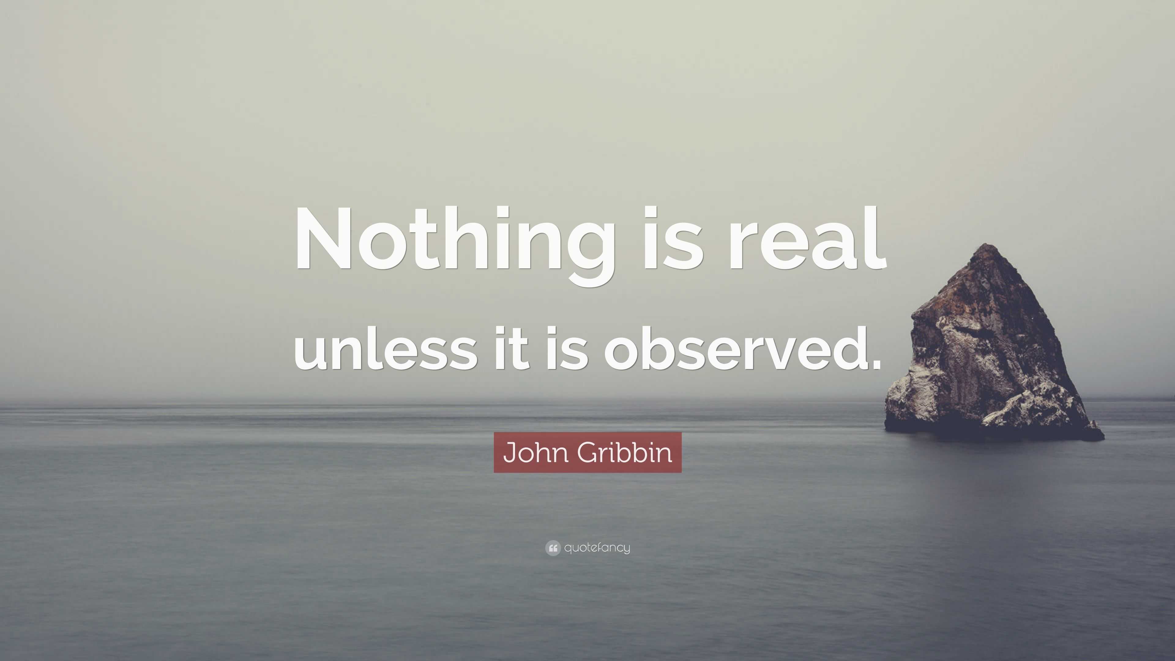 John Gribbin Quote: “Nothing is real unless it is observed.”