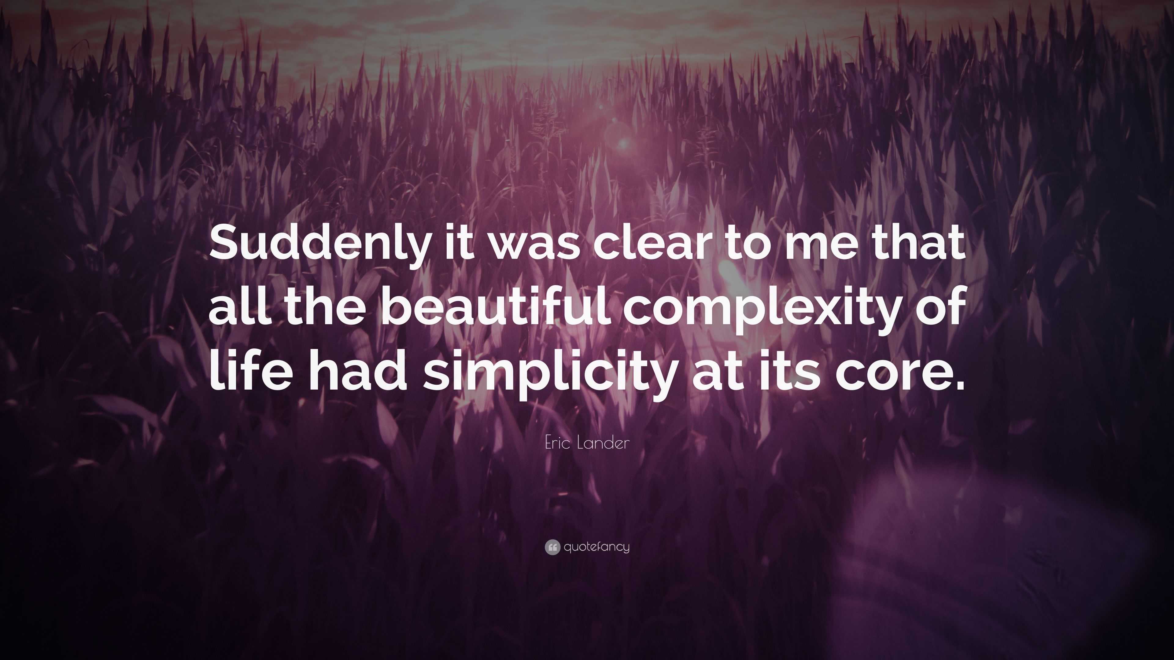 Eric Lander Quote: “Suddenly it was clear to me that all the beautiful ...