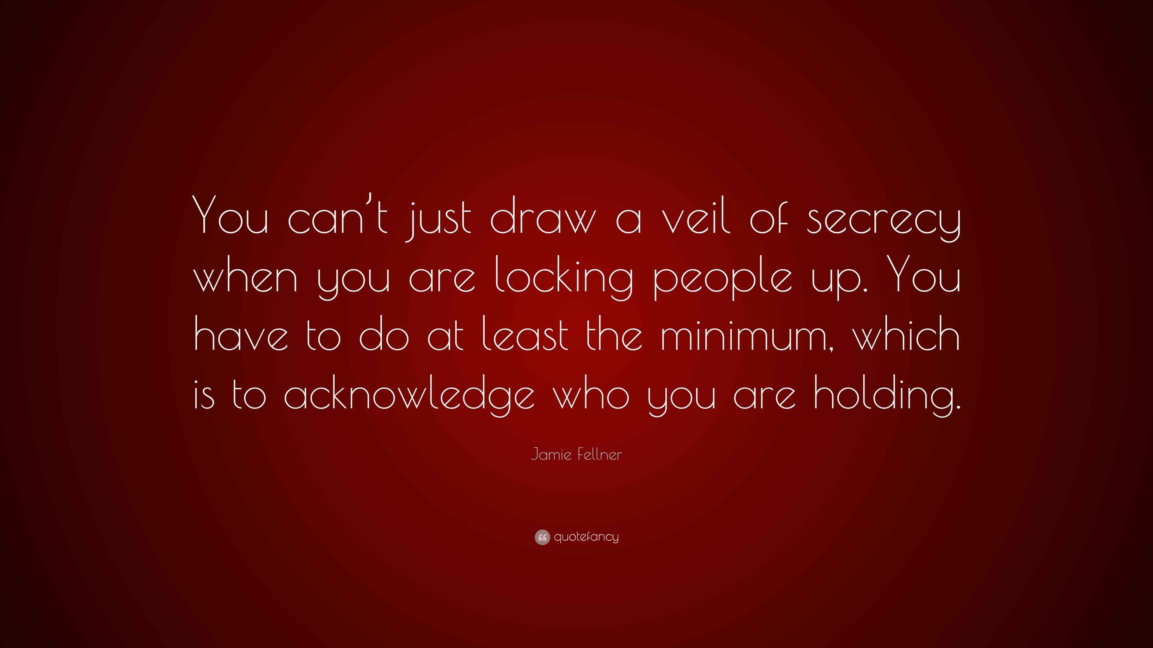 Jamie Fellner Quote: “You can’t just draw a veil of secrecy when you ...
