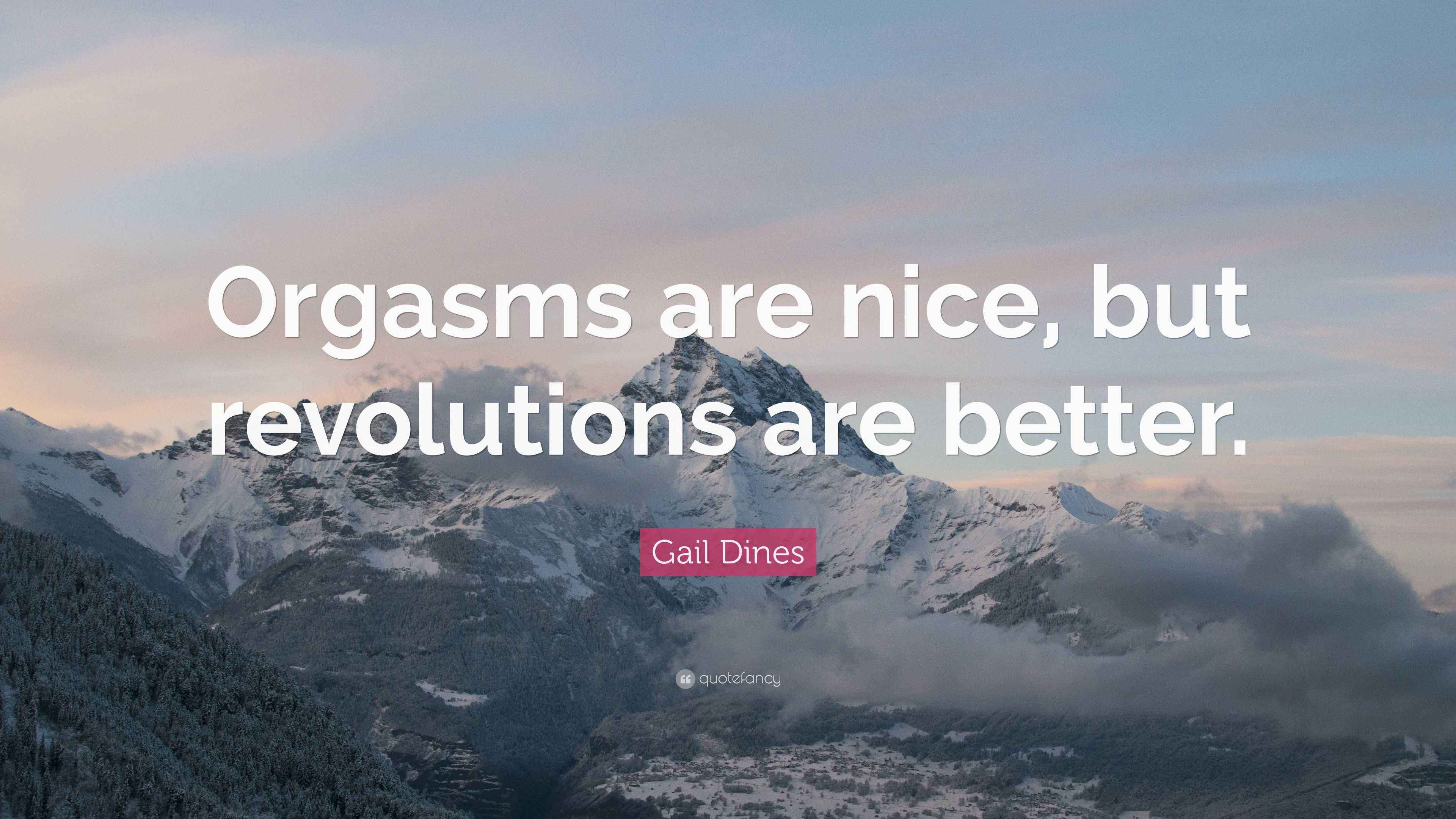 Gail Dines Quote: “Orgasms are nice, but revolutions are better.”