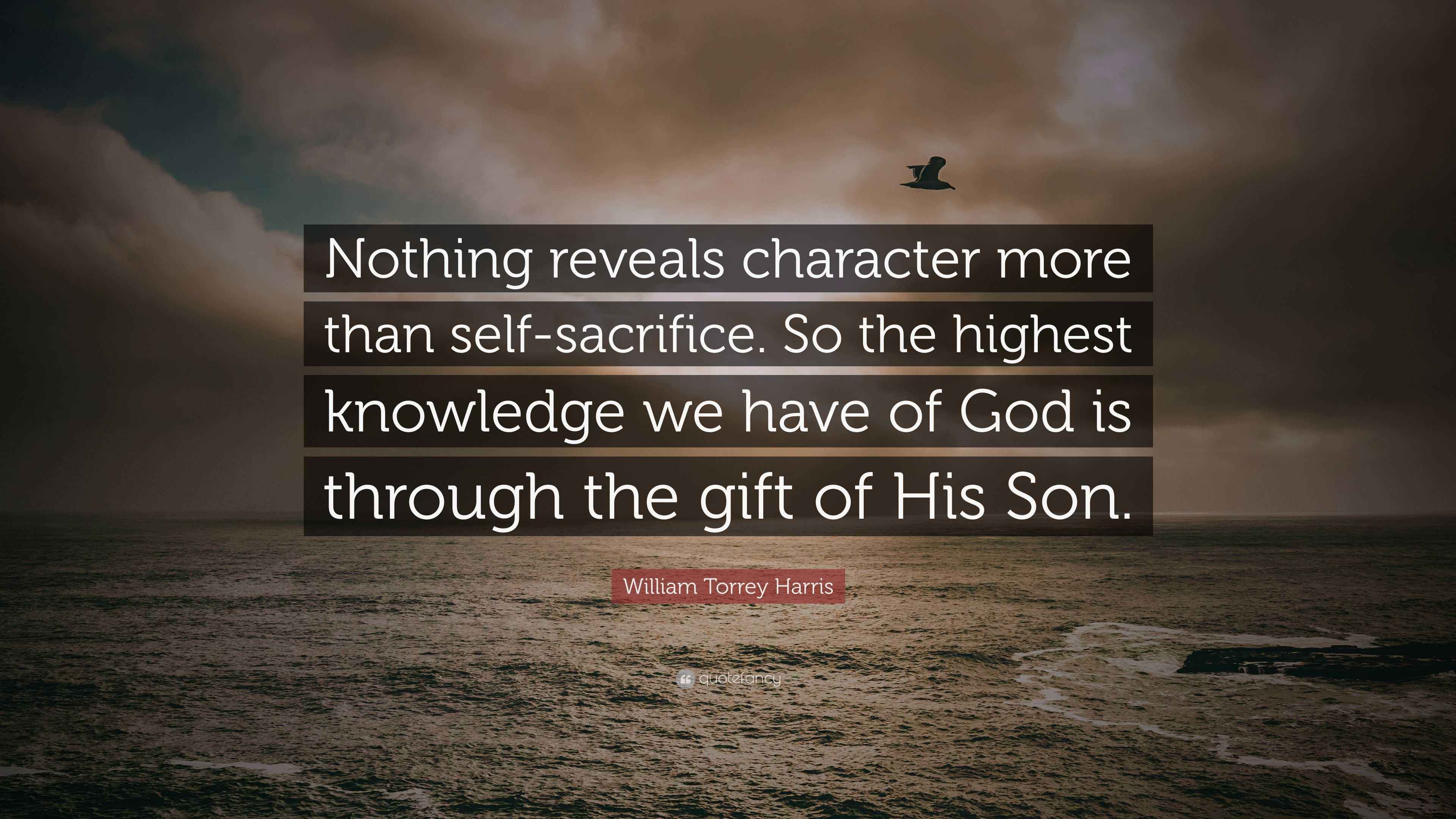 William Torrey Harris Quote: “Nothing reveals character more than self ...