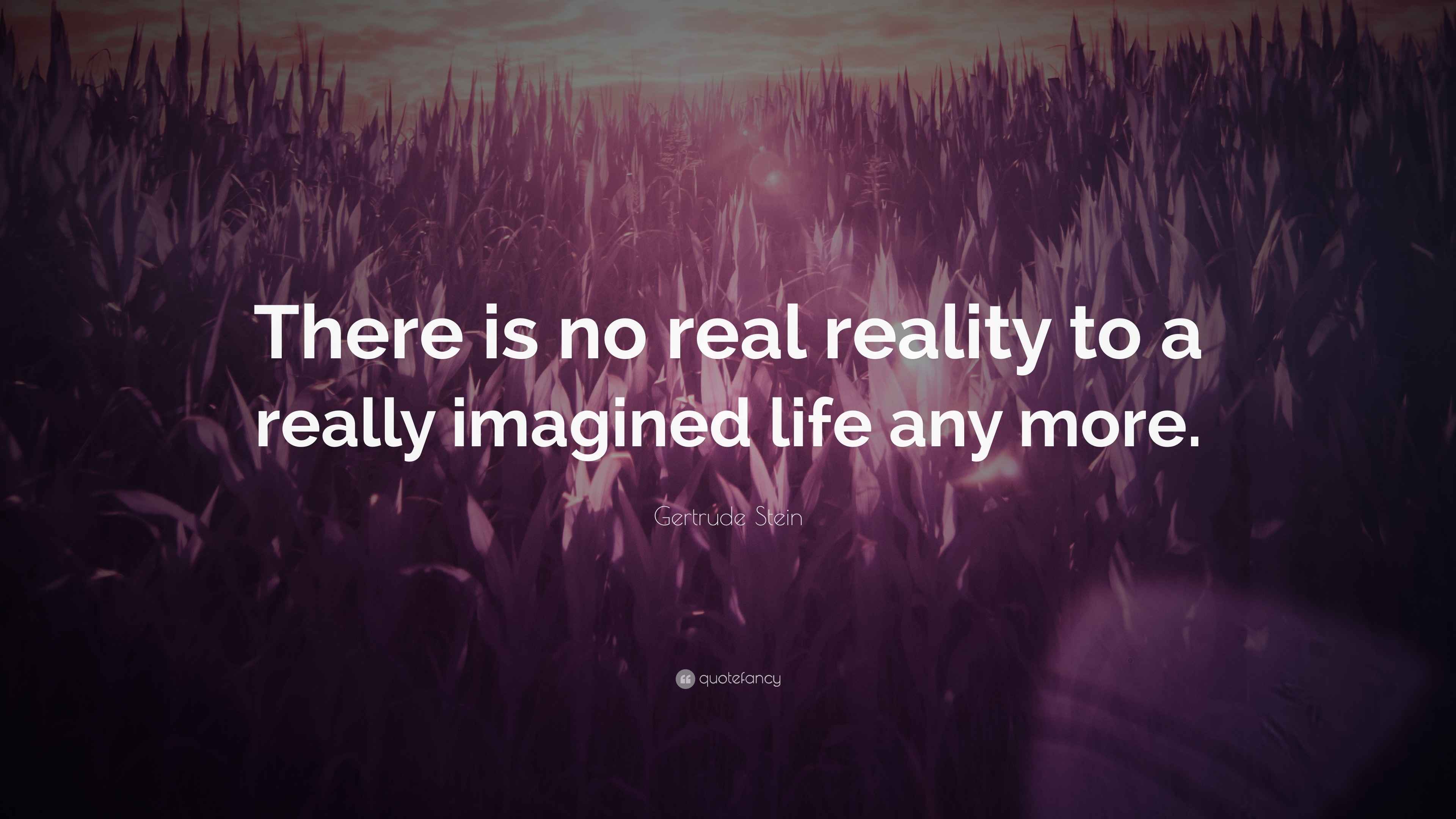 Gertrude Stein Quote: “There is no real reality to a really imagined ...