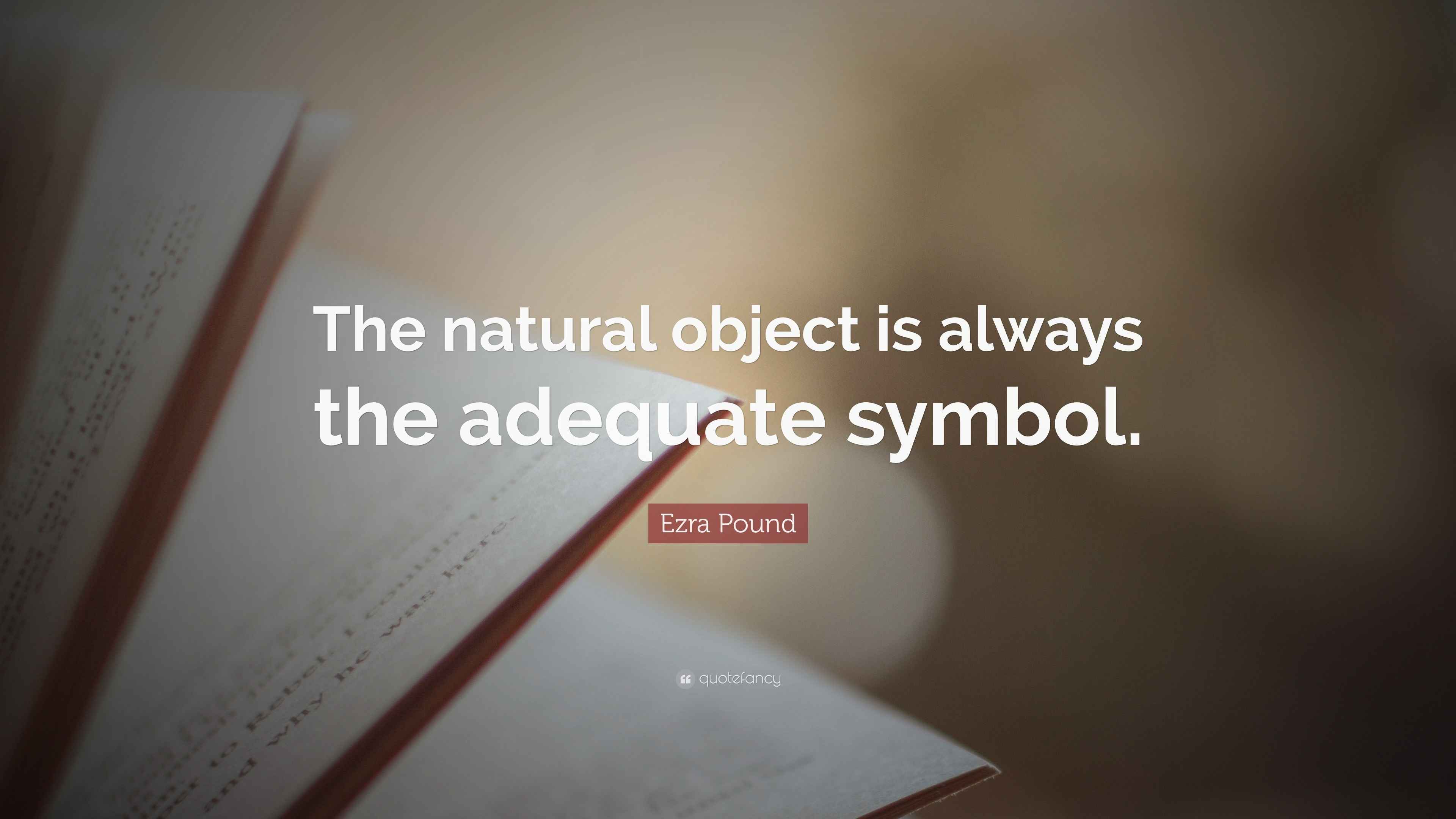 Ezra Pound Quote: “The natural object is always the adequate symbol.”